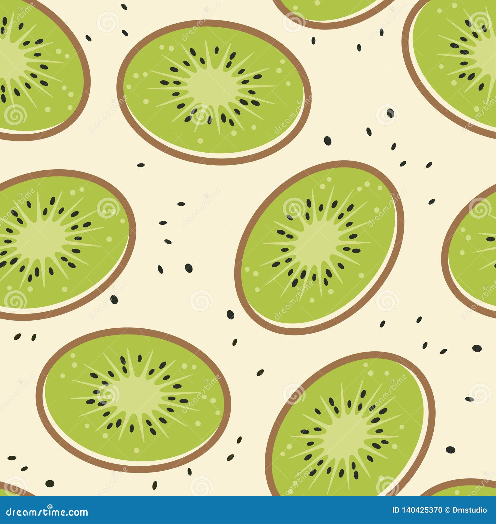 Vector Kiwi Fruit Seamless Background Stock Vector - Illustration of ...
