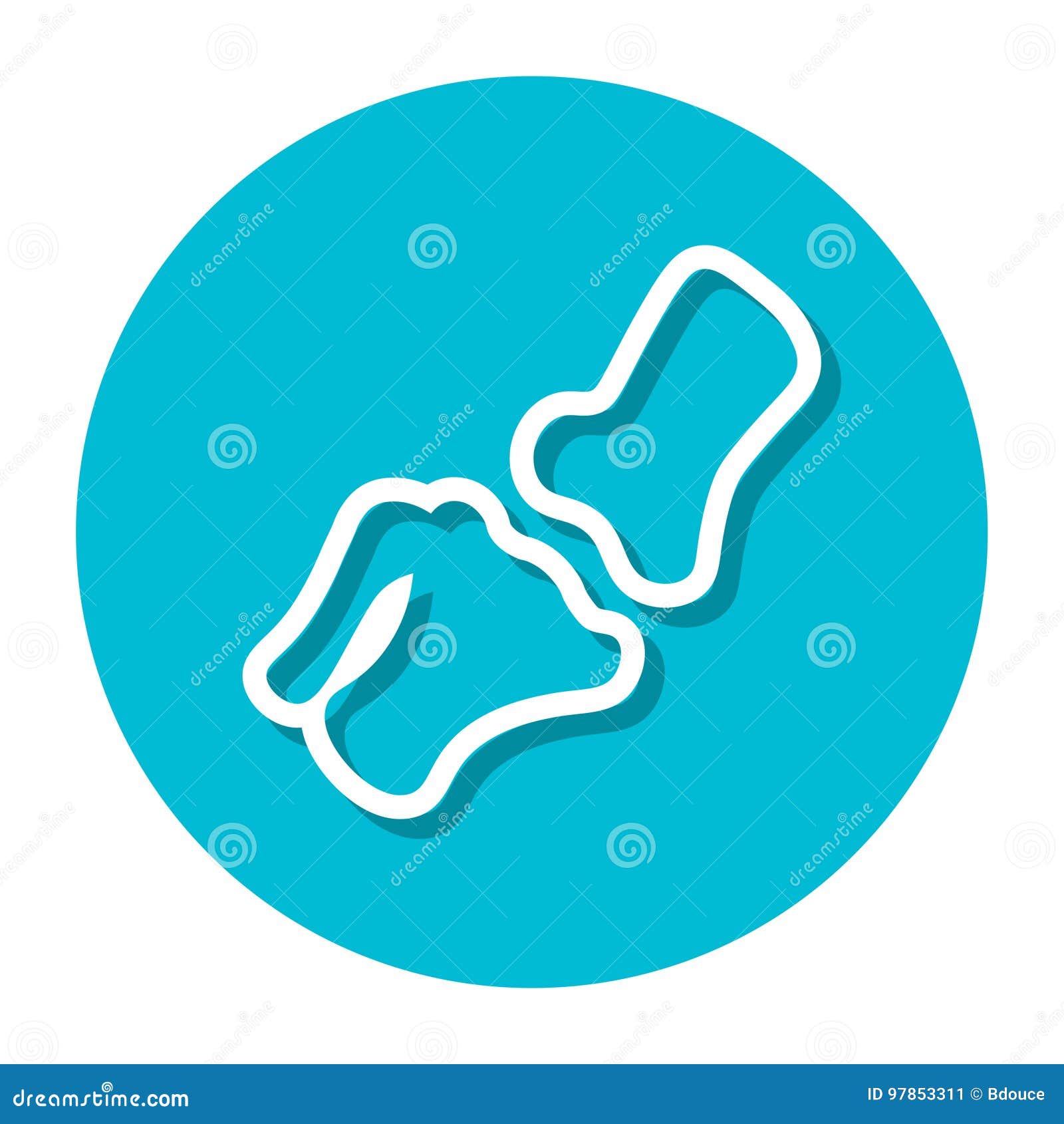 Vector Knee Joint within a Circle Line Icon Stock Vector - Illustration ...