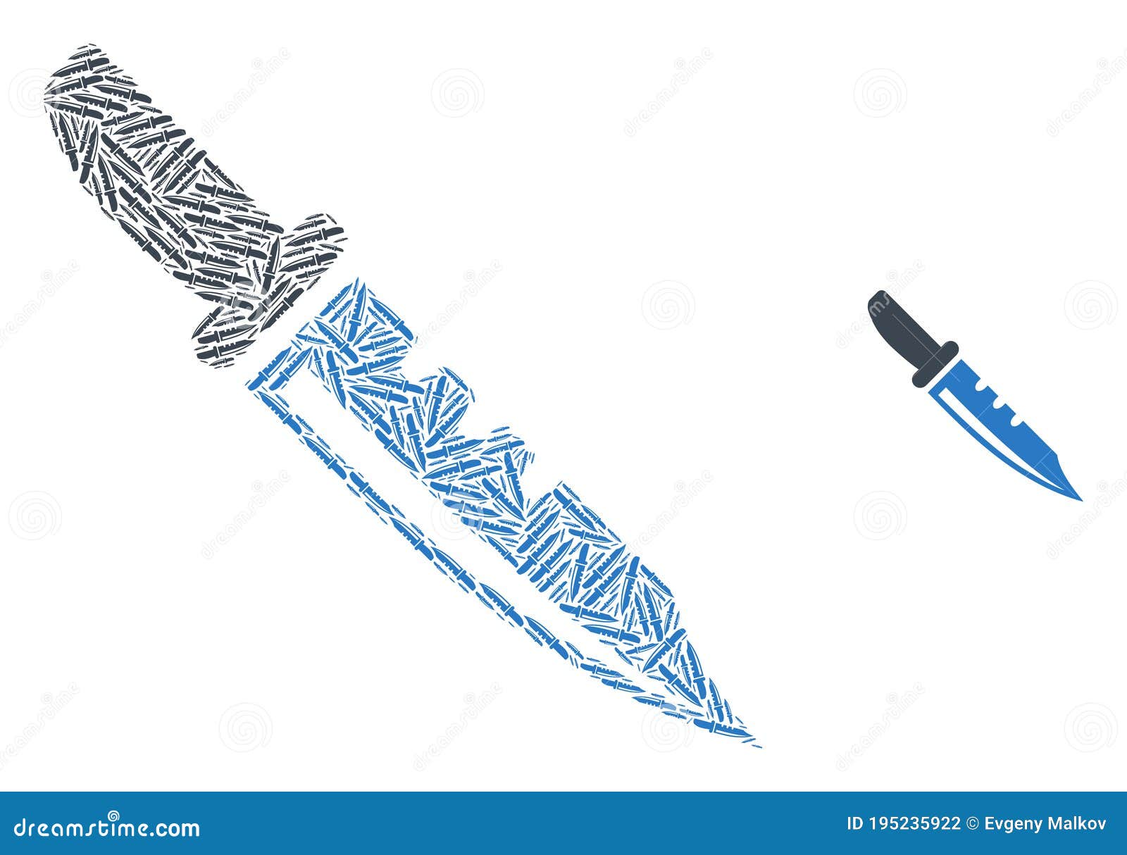 Knife Recursive Collage of Self Items Stock Vector - Illustration of ...