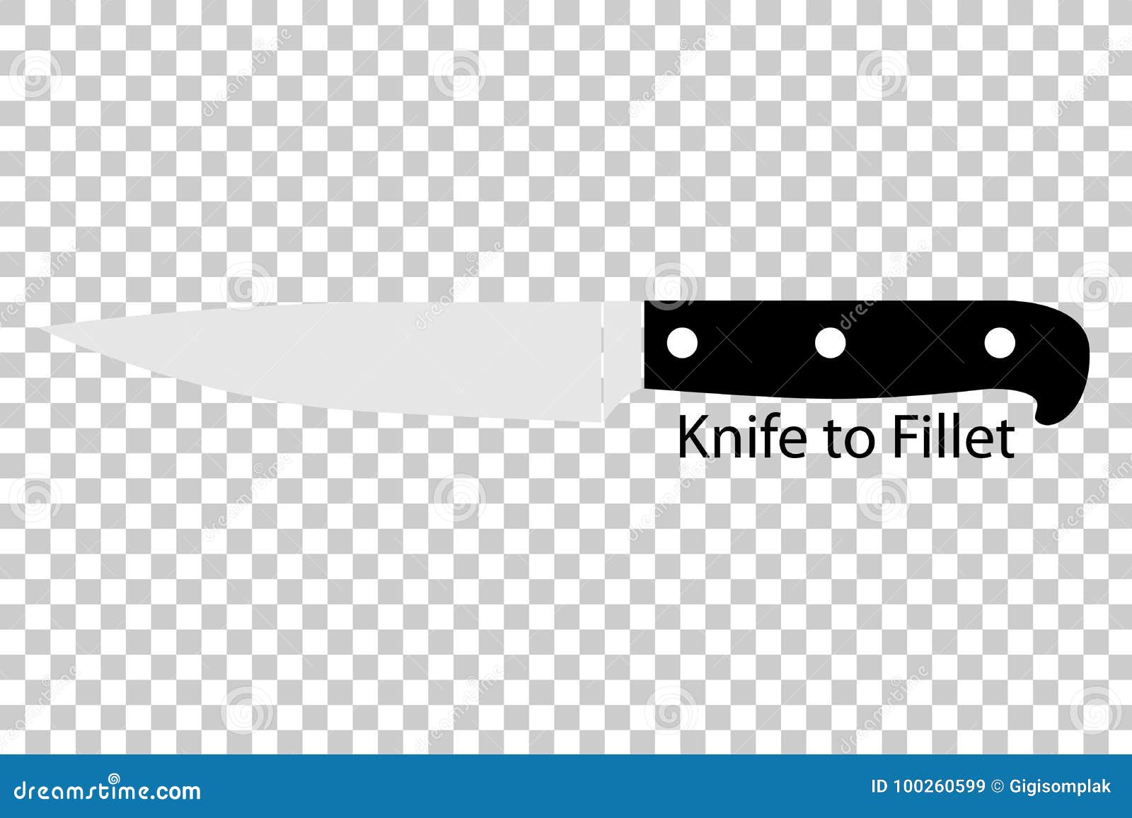 Knife To Fillet, at Transparent Effect Background Stock Vector ...