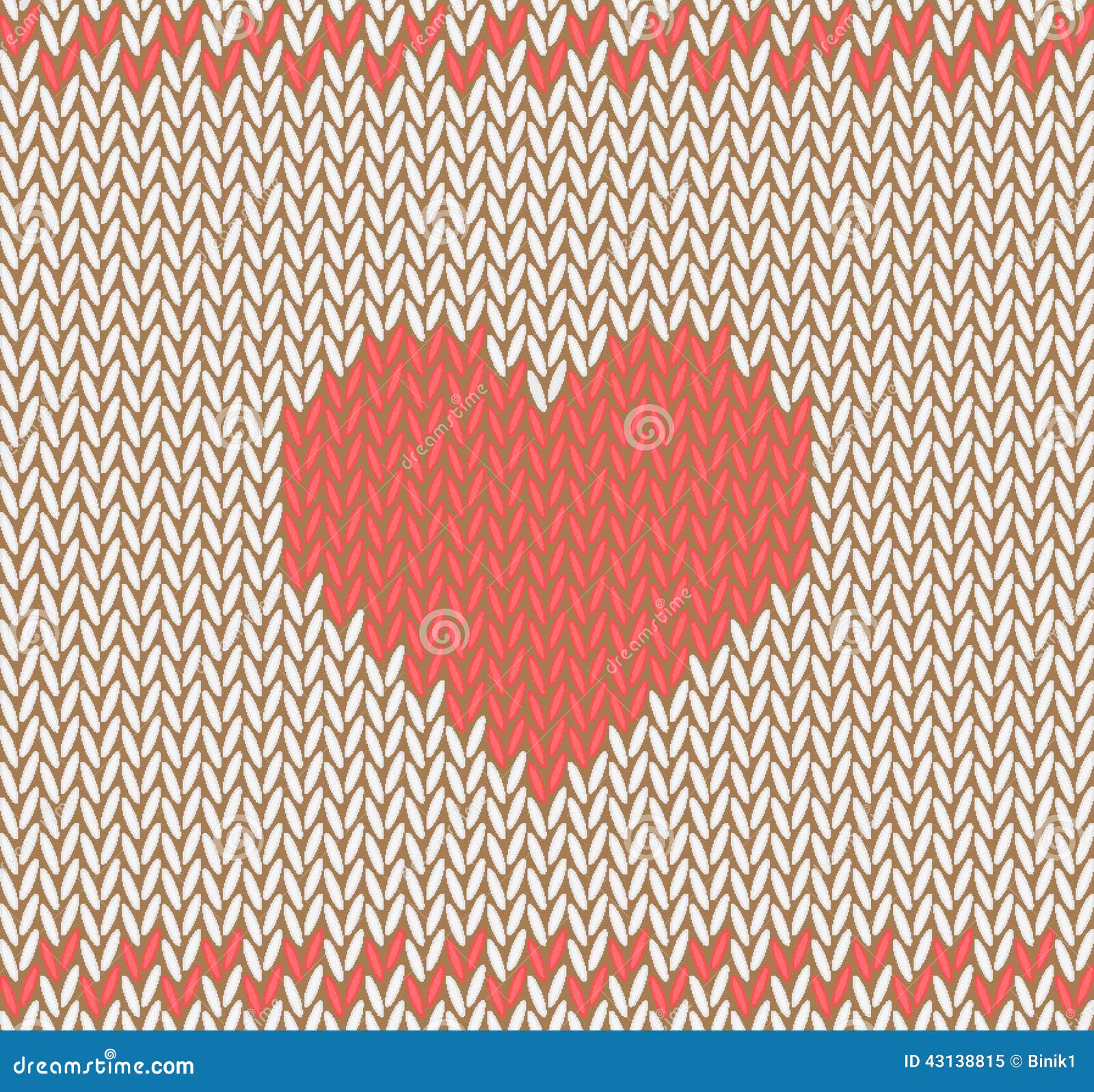 Vector Knitted Background with Heart Pattern. Stock Vector ...