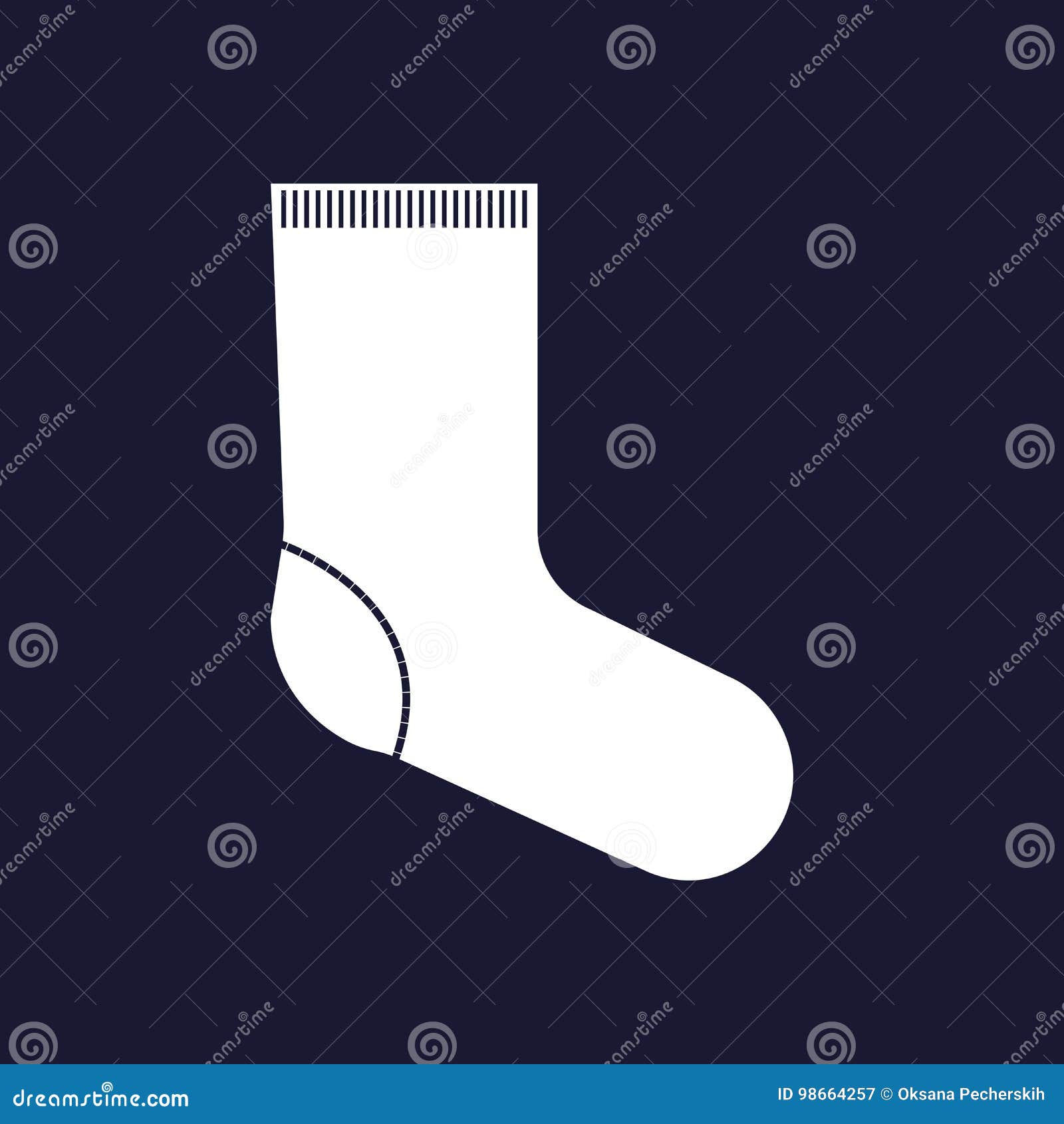 Vector Knitted Socks Icon. Vector White Icon on Dark Blue Background ...
