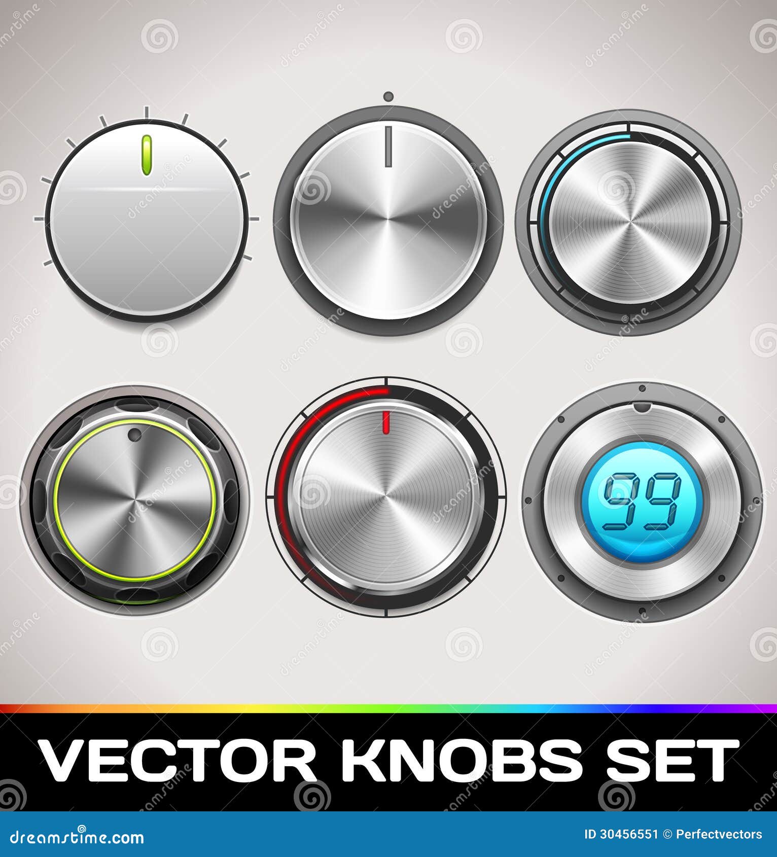 Vector Knobs Set stock vector. Illustration of musical - 30456551