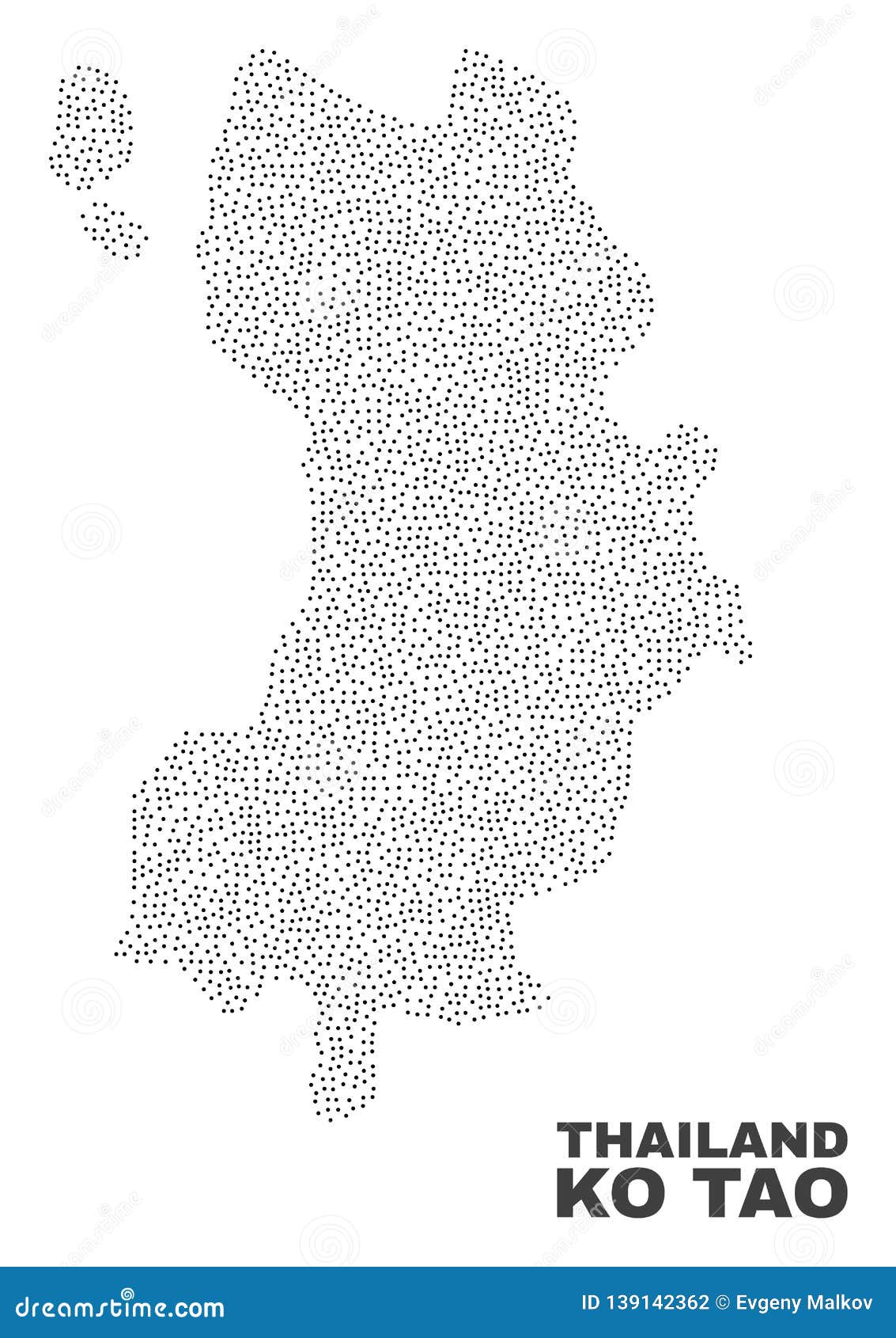 Vector Ko Tao Map of Points Stock Vector - Illustration of thai ...
