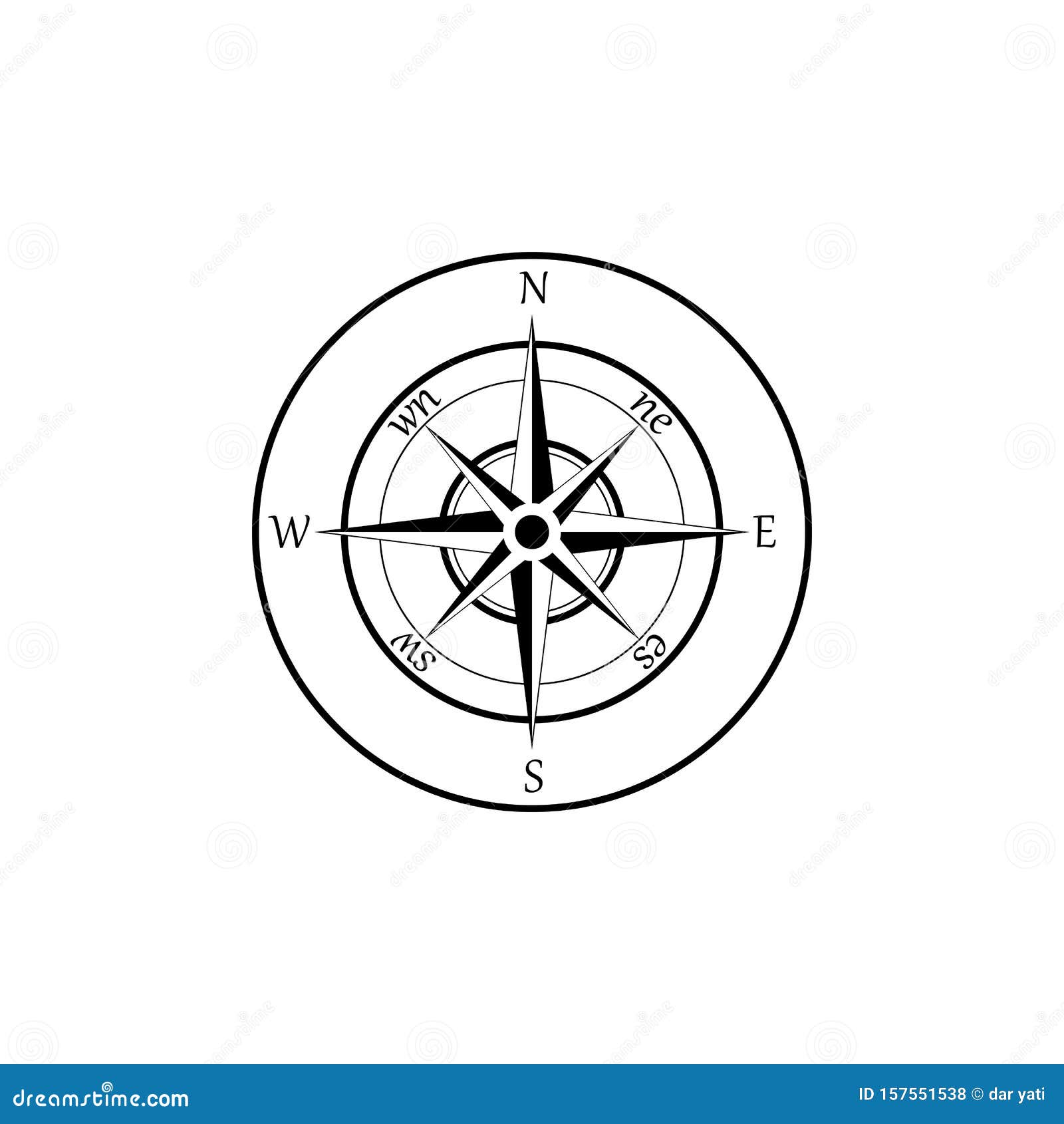 Vector - Kompasszeichen Und -symbole Vektor Abbildung - Illustration ...