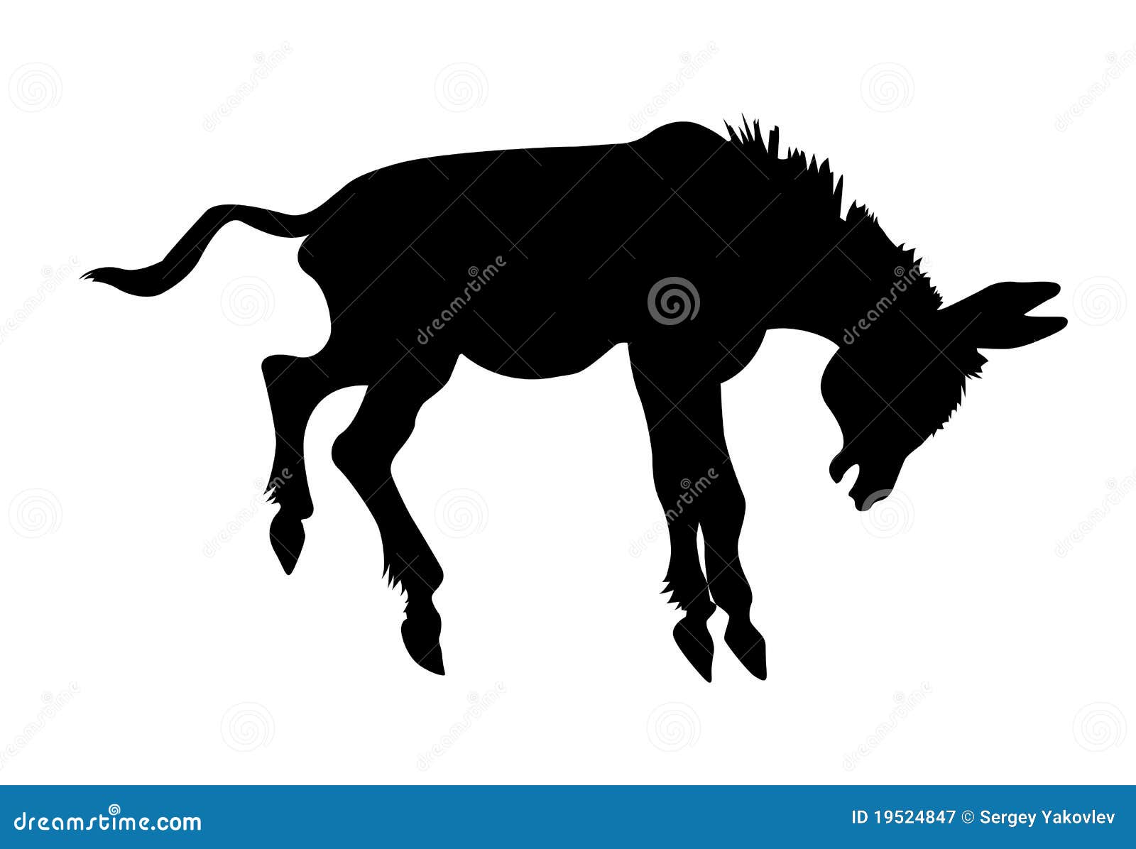 Vector L'asino Testardo Della Siluetta Illustrazione Vettoriale ...