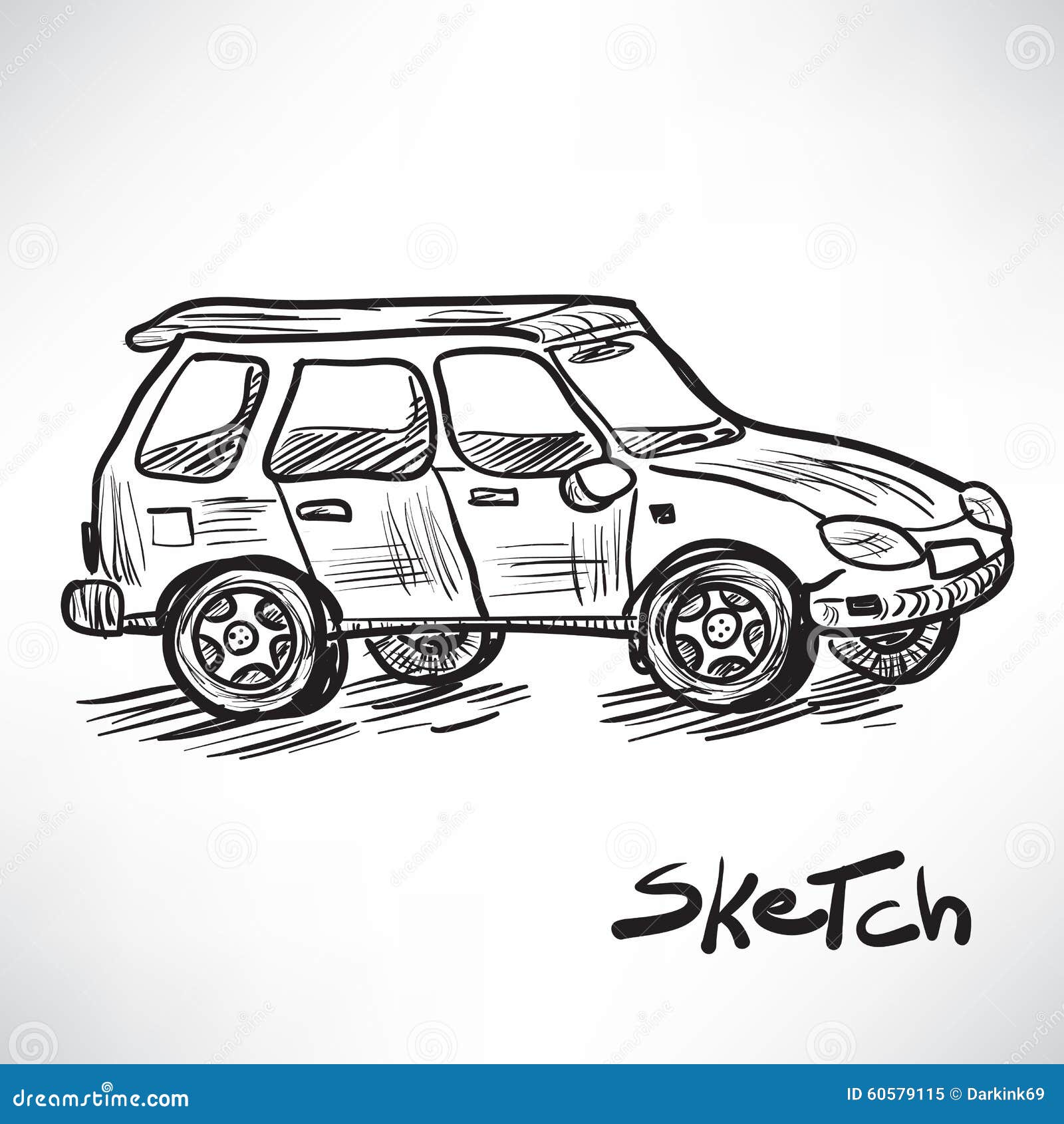 Vector L'illustrazione Di Schizzo Di Un'automobile Sulla Strada ...