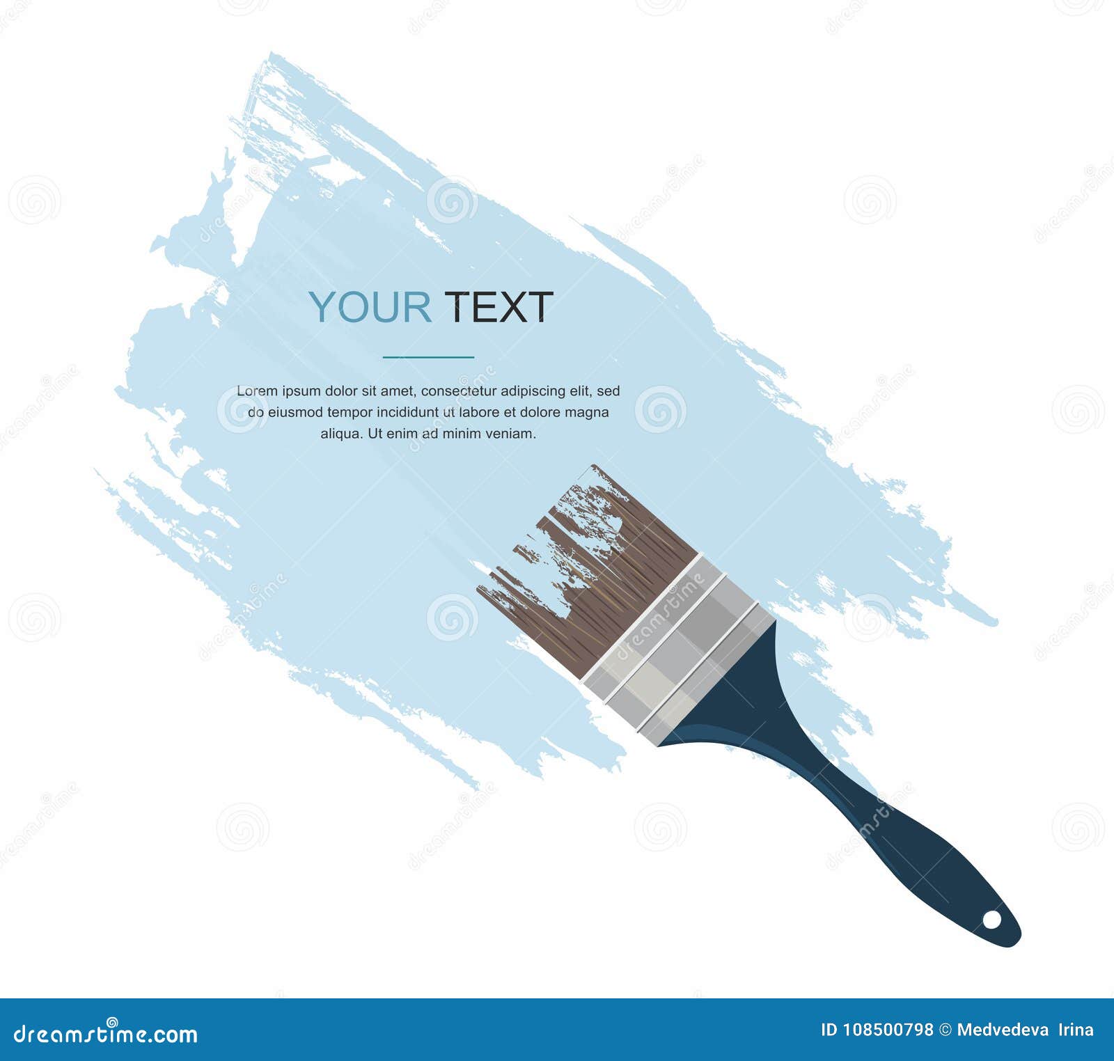 Vector La Brocha Con La Mancha, Aislada En El Fondo Blanco Ilustración ...