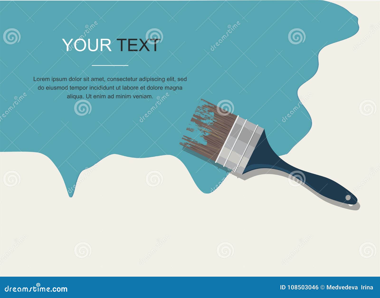 Vector La Brocha Con La Mancha, Aislada En El Fondo Blanco Ilustración ...