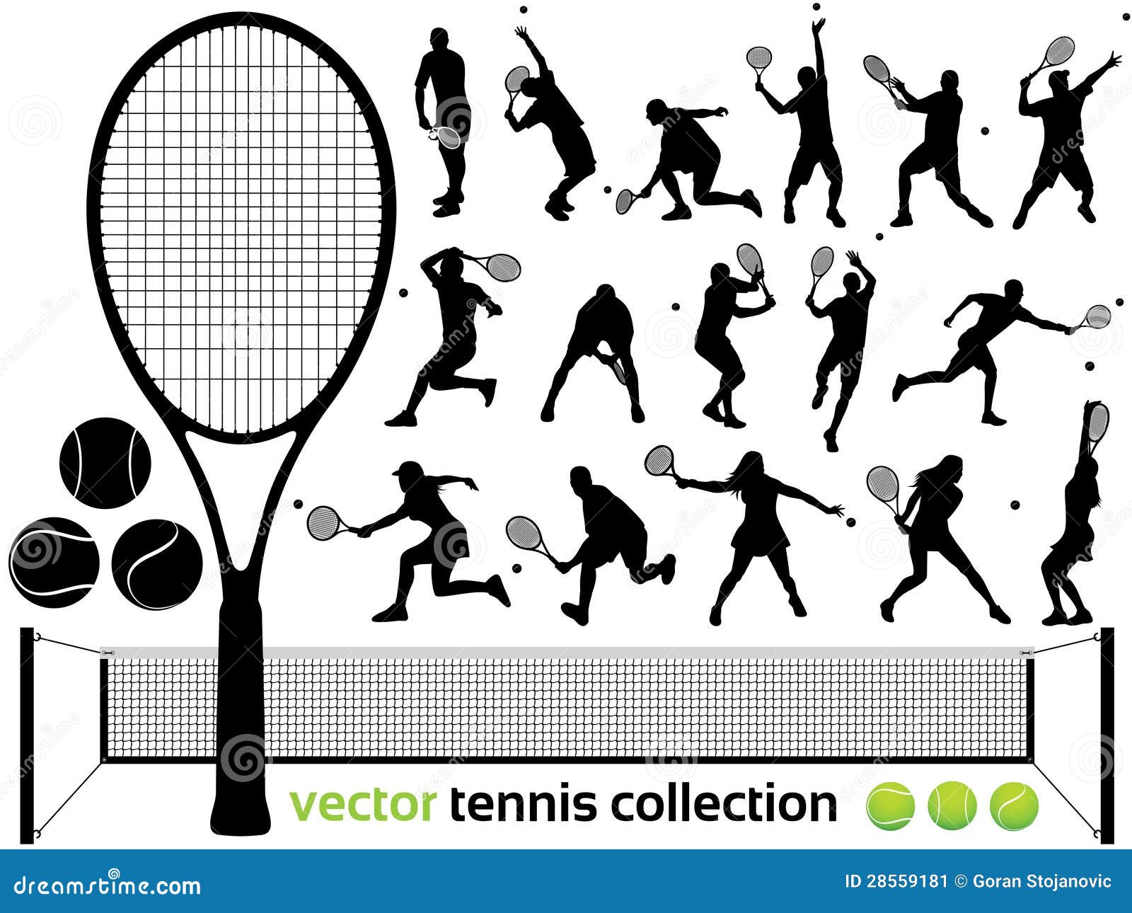 Vector La Colección Del Tenis Ilustración del Vector - Ilustración de ...