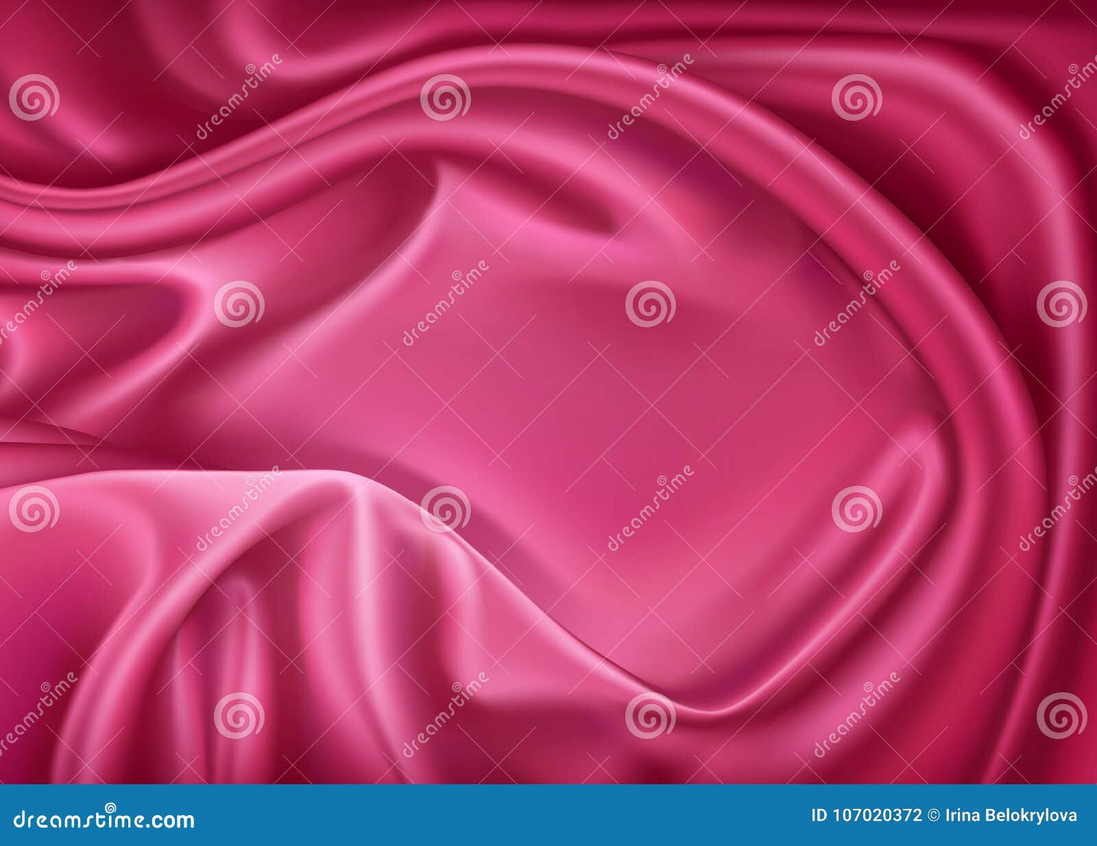 Vector La Seta Rosa Realistica Di Lusso, Tessuto Del Raso Illustrazione ...