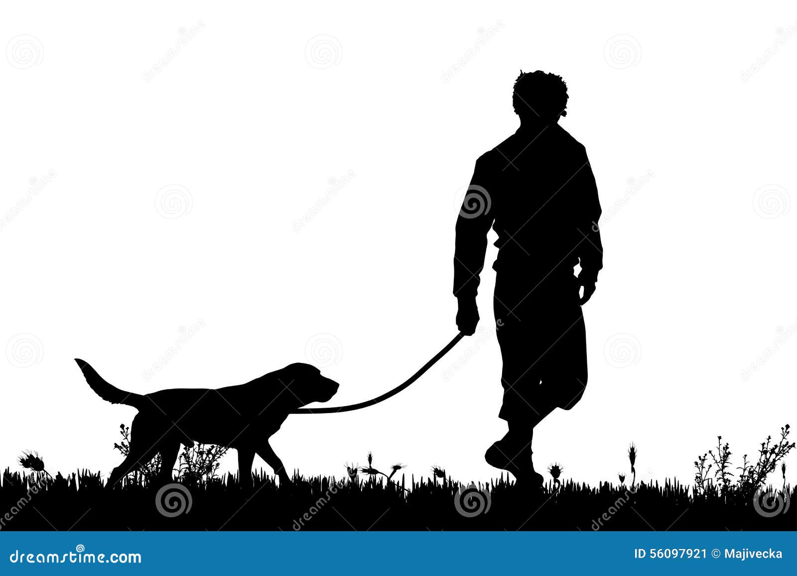 Vector La Siluetta Di Un Uomo Con Un Cane Illustrazione Vettoriale ... Vector La Siluetta Di Un Uomo Con Un Cane Illustrazione Vettoriale ...