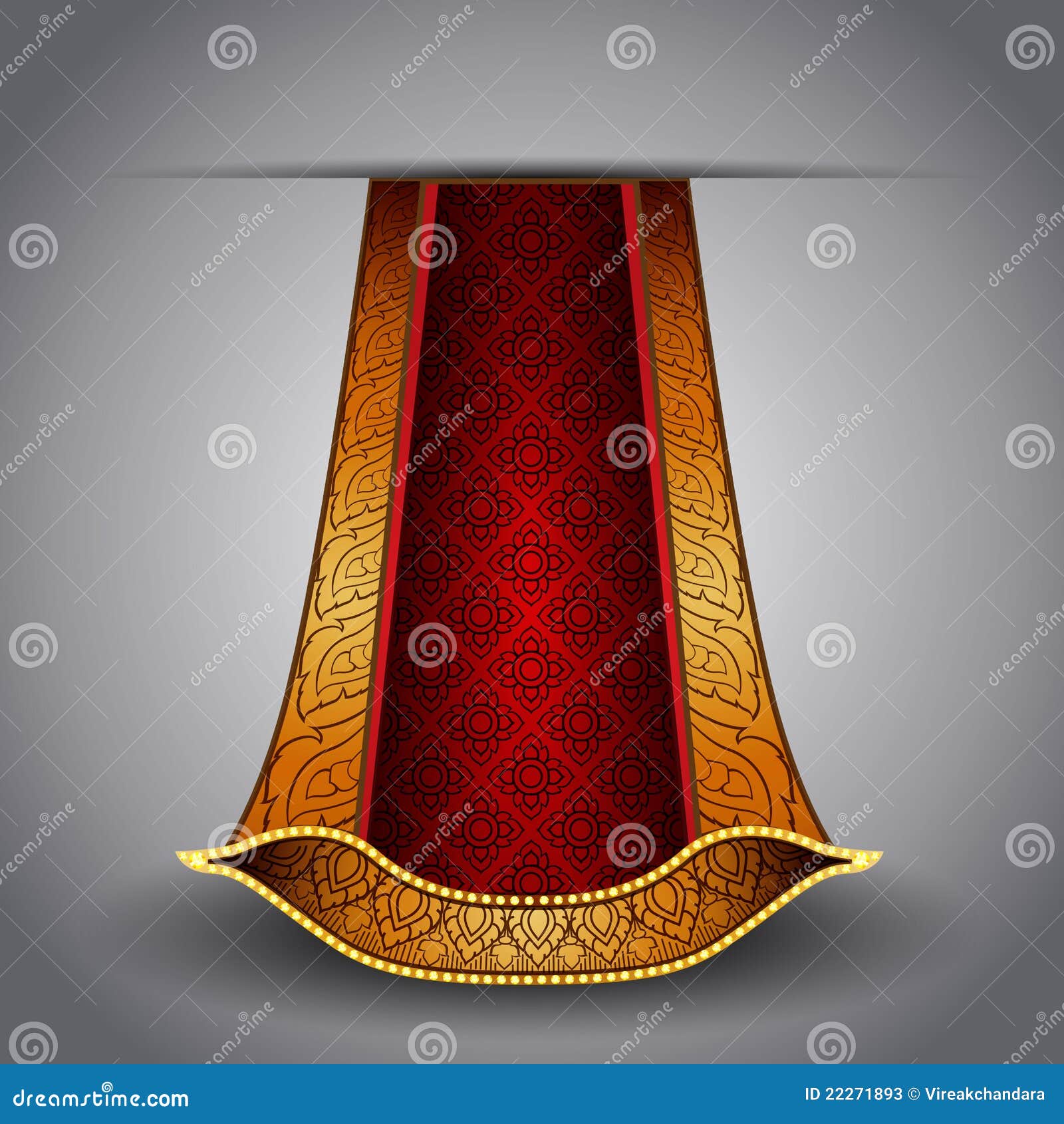 Vector La Tela Oro-roja Real Lujosa Ilustración del Vector ...