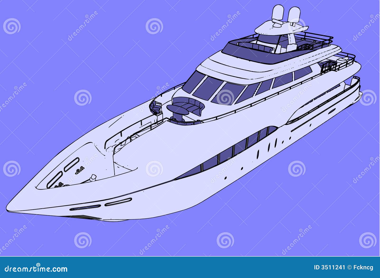 Vector La Vista Delantera Del Yate Ilustración del Vector - Ilustración ...