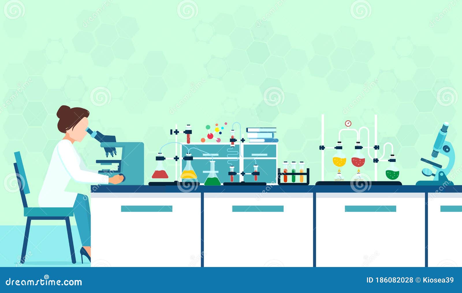 Researcher With Microscope Vector Illustration. Cartoon Male Scientist ...