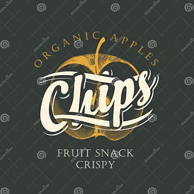 Vector Label Banner Packaging for Apple Chip Stock Vector ...