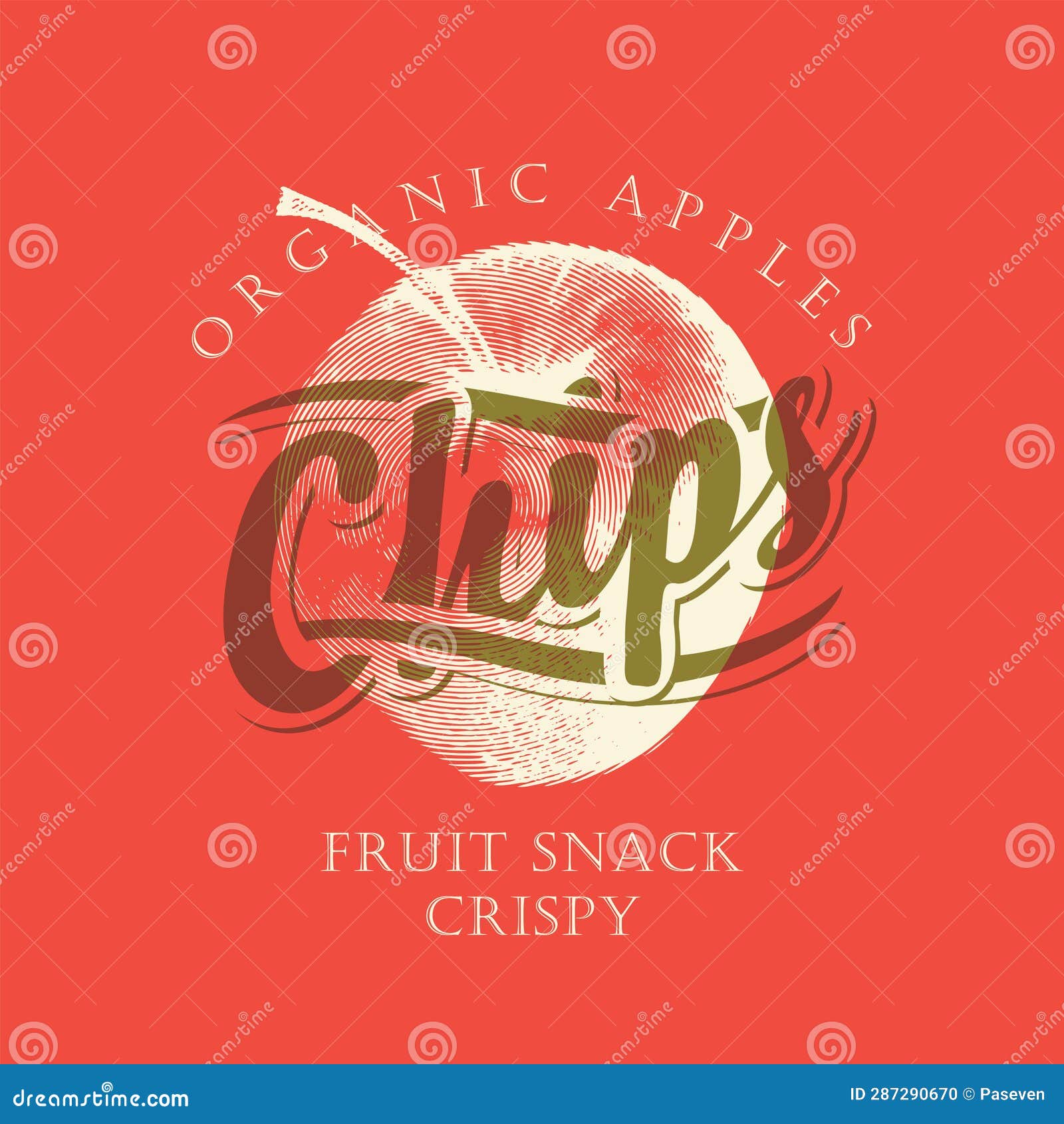 Vector Label Banner Packaging for Apple Chips Stock Vector ...