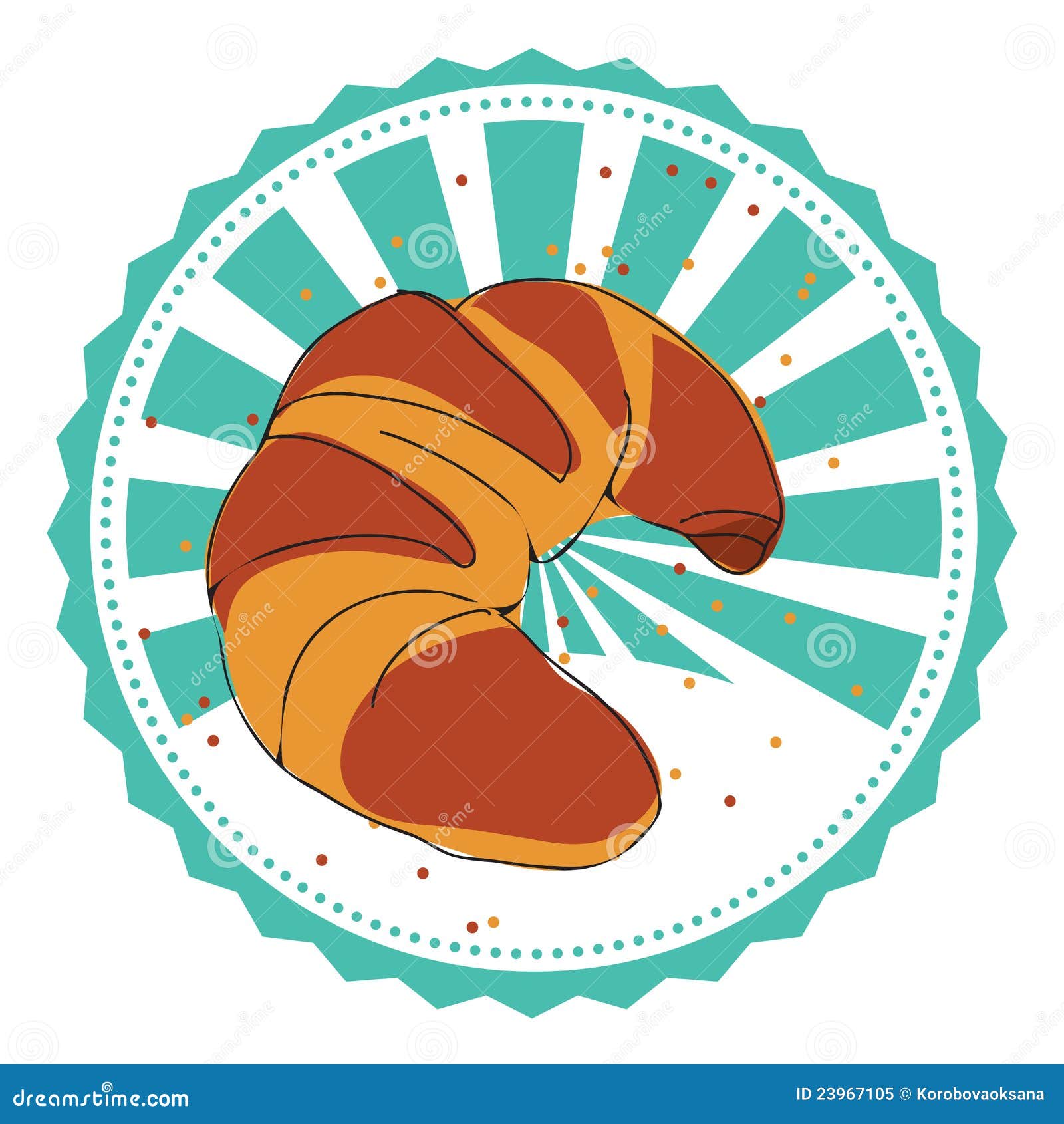 Vector label croissant stock vector. Illustration of graphics - 23967105