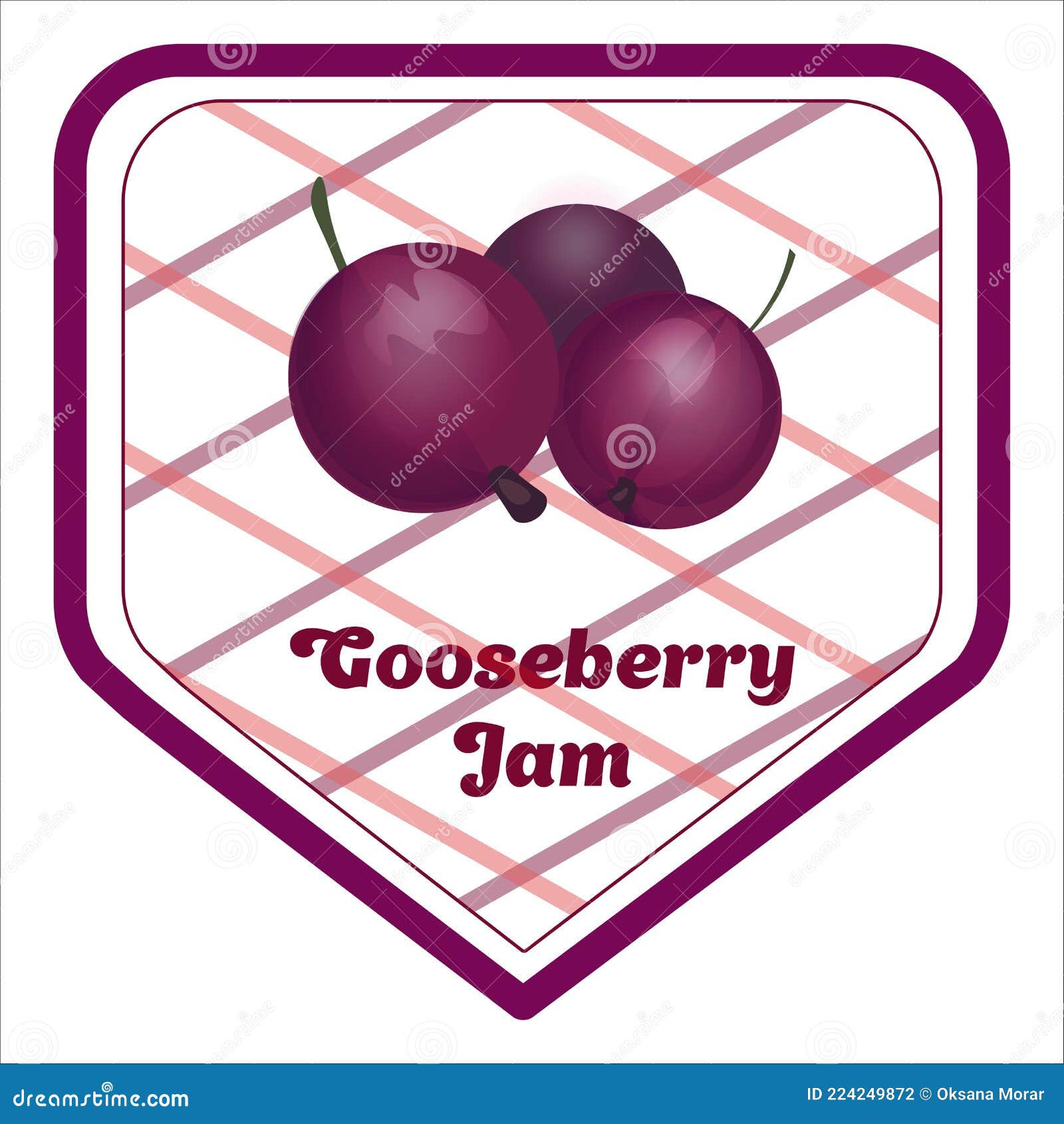 Vector Label Design of Gooseberry Jam Stock Vector - Illustration of ...