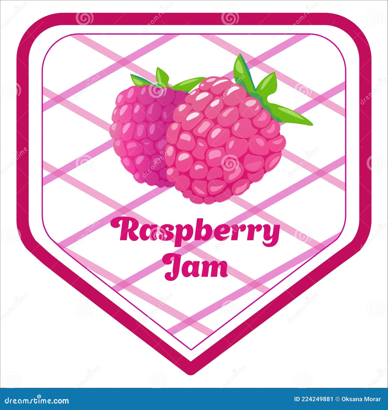 Vector Label Design of Raspberry Jam Stock Vector - Illustration of ...