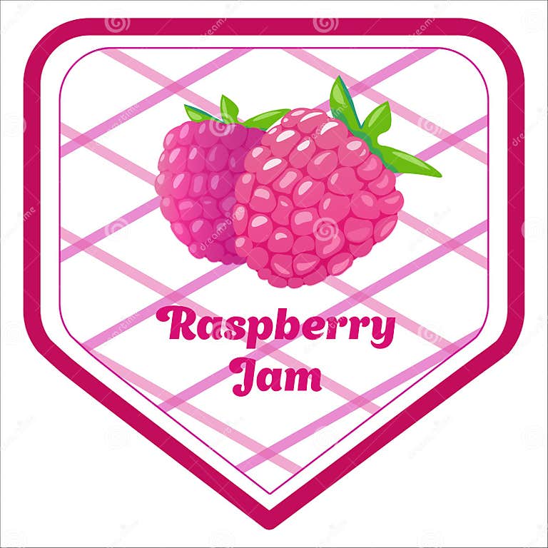Vector Label Design of Raspberry Jam Stock Vector - Illustration of ...
