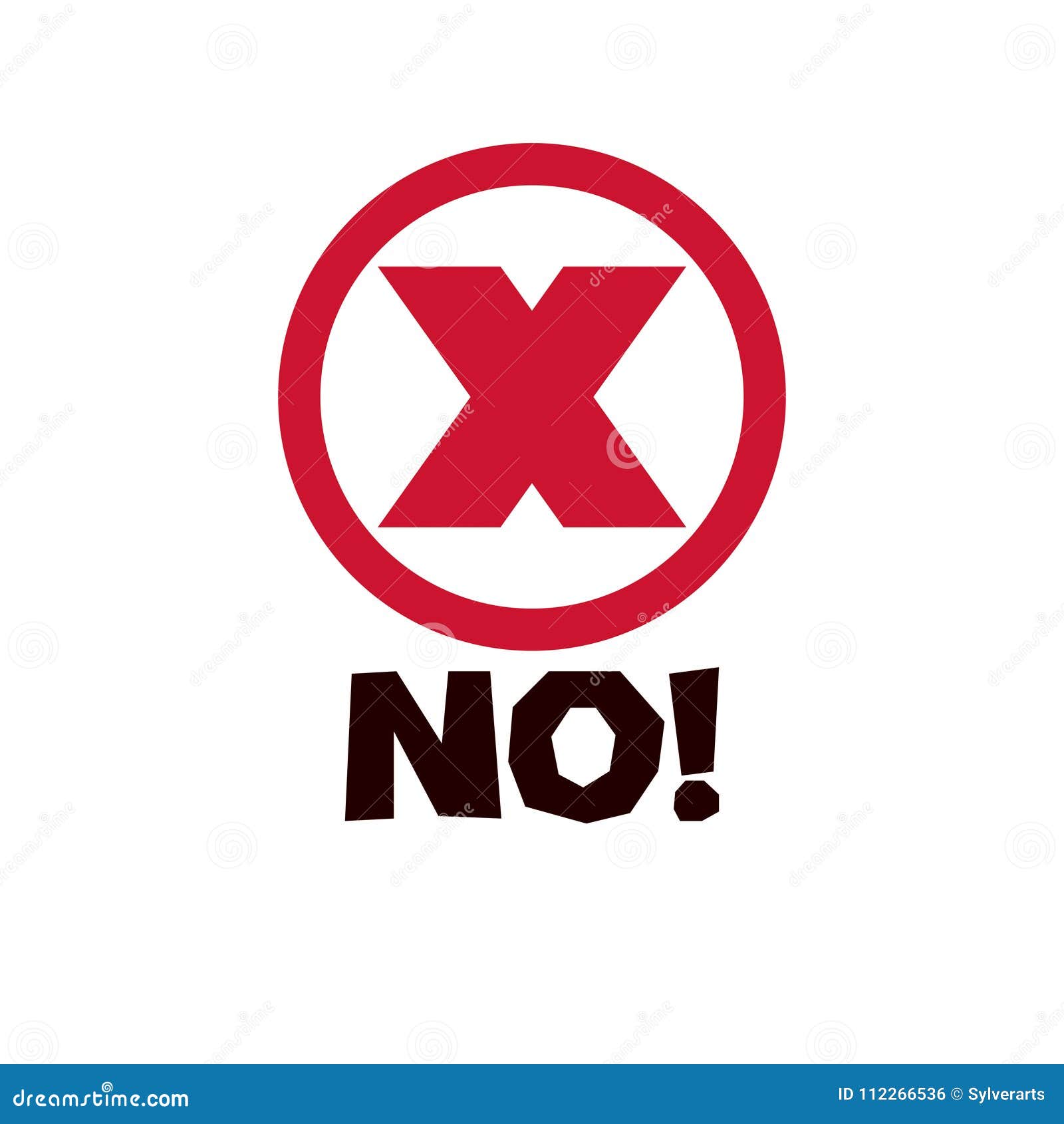 Vector X Label with No Word. Red Rejection Symbol, Disapproved I Stock ...