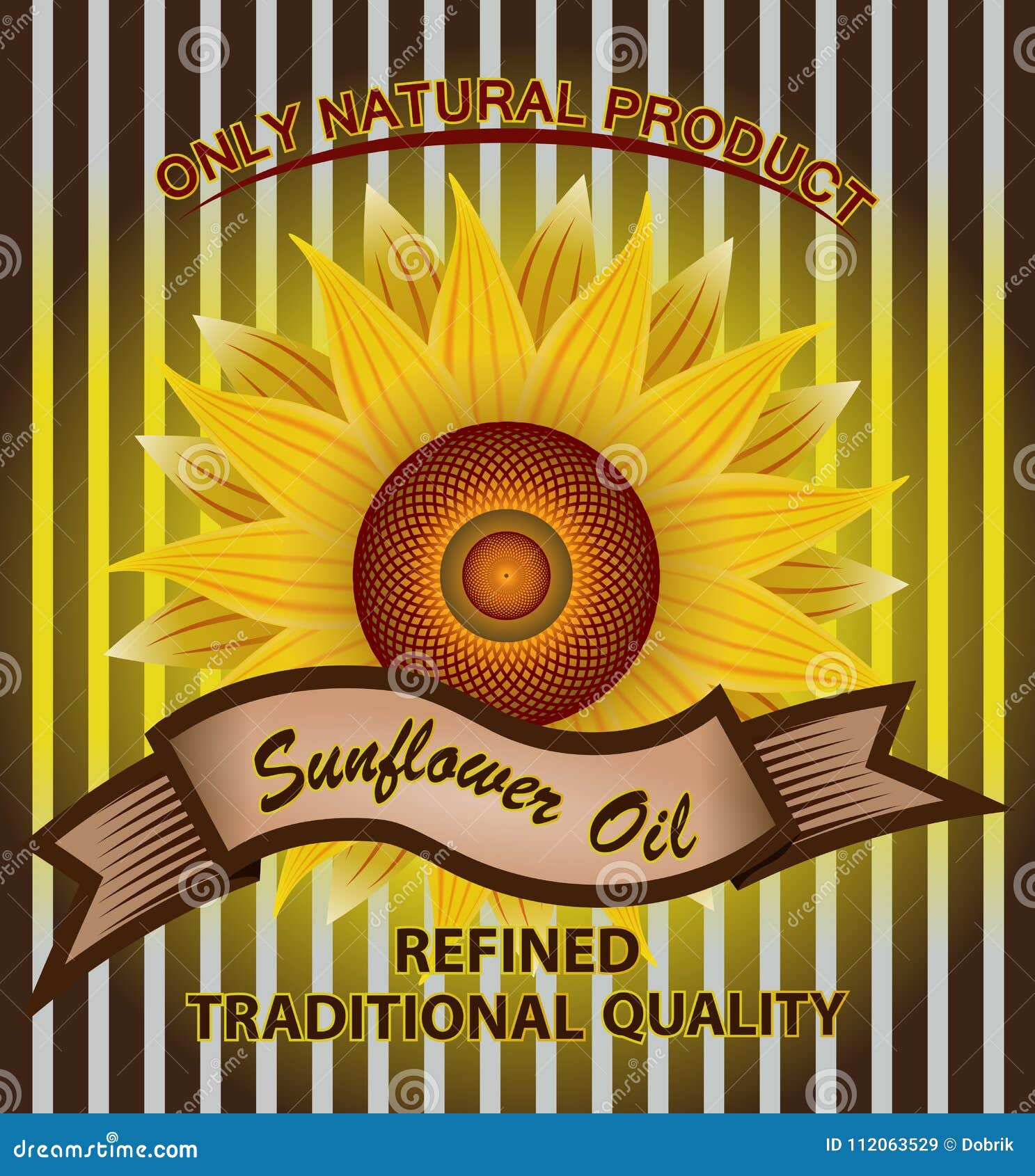 Vector Label for Refined Sunflower Oil with Sunflower Stock Vector ...