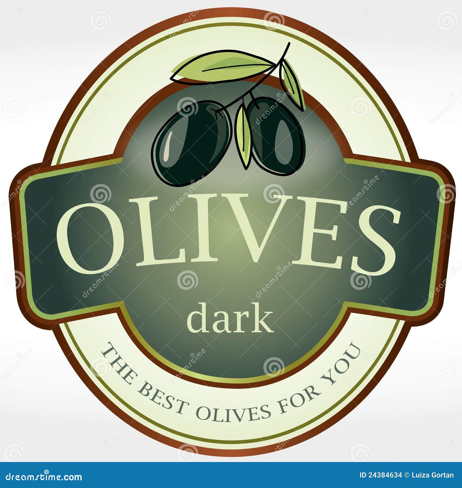Vector Label Sticker Olives Dark Stock Vector - Illustration of draw ...