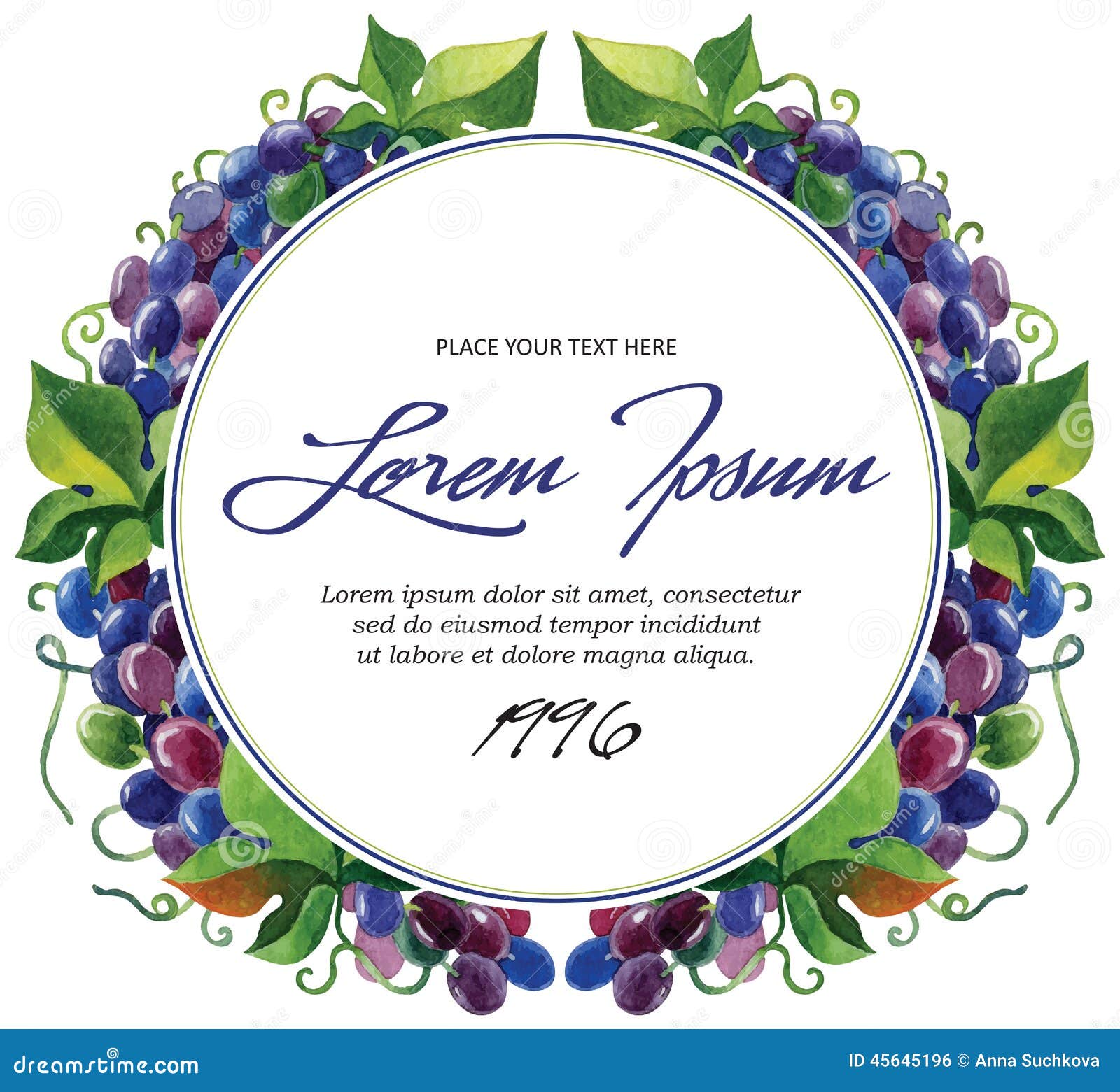 Vector Label Template Wine Grape Branches with Stock Vector ...