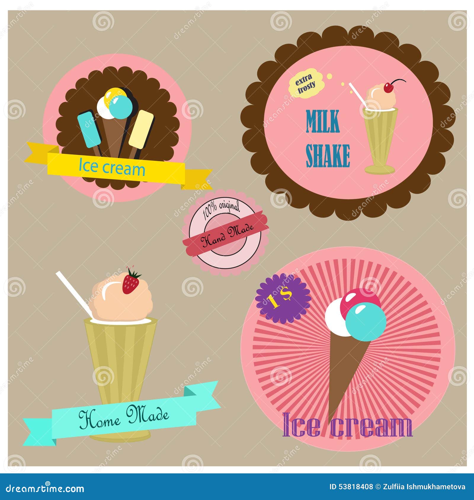 Vector Labels and Badges for Sweet Shops Stock Vector - Illustration of ...