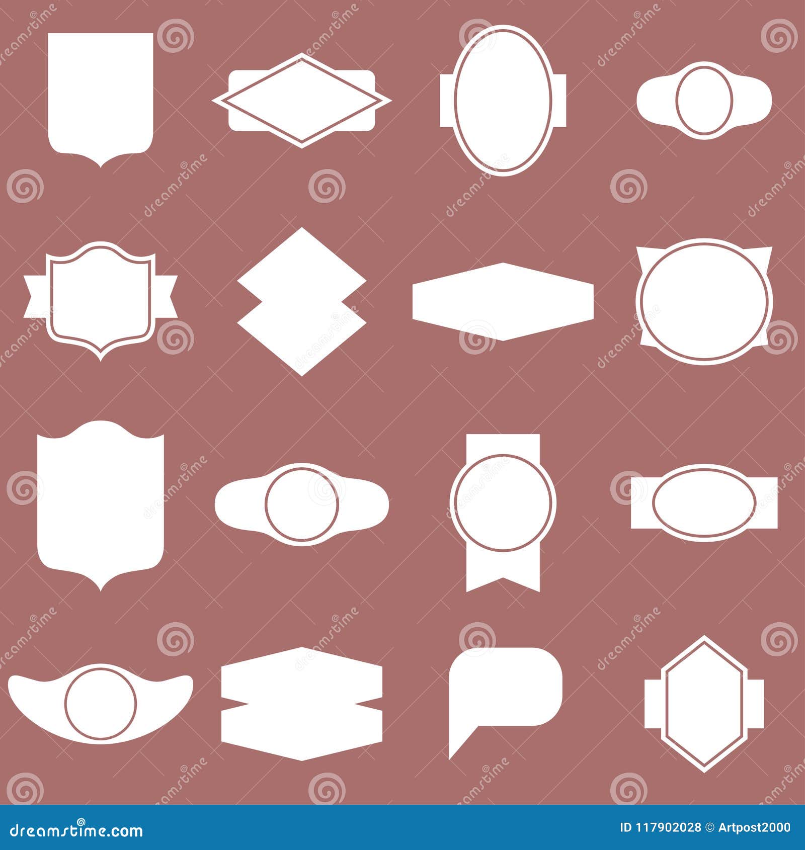 Labels and Frames Seamless Pattern Stock Illustration - Illustration of ...