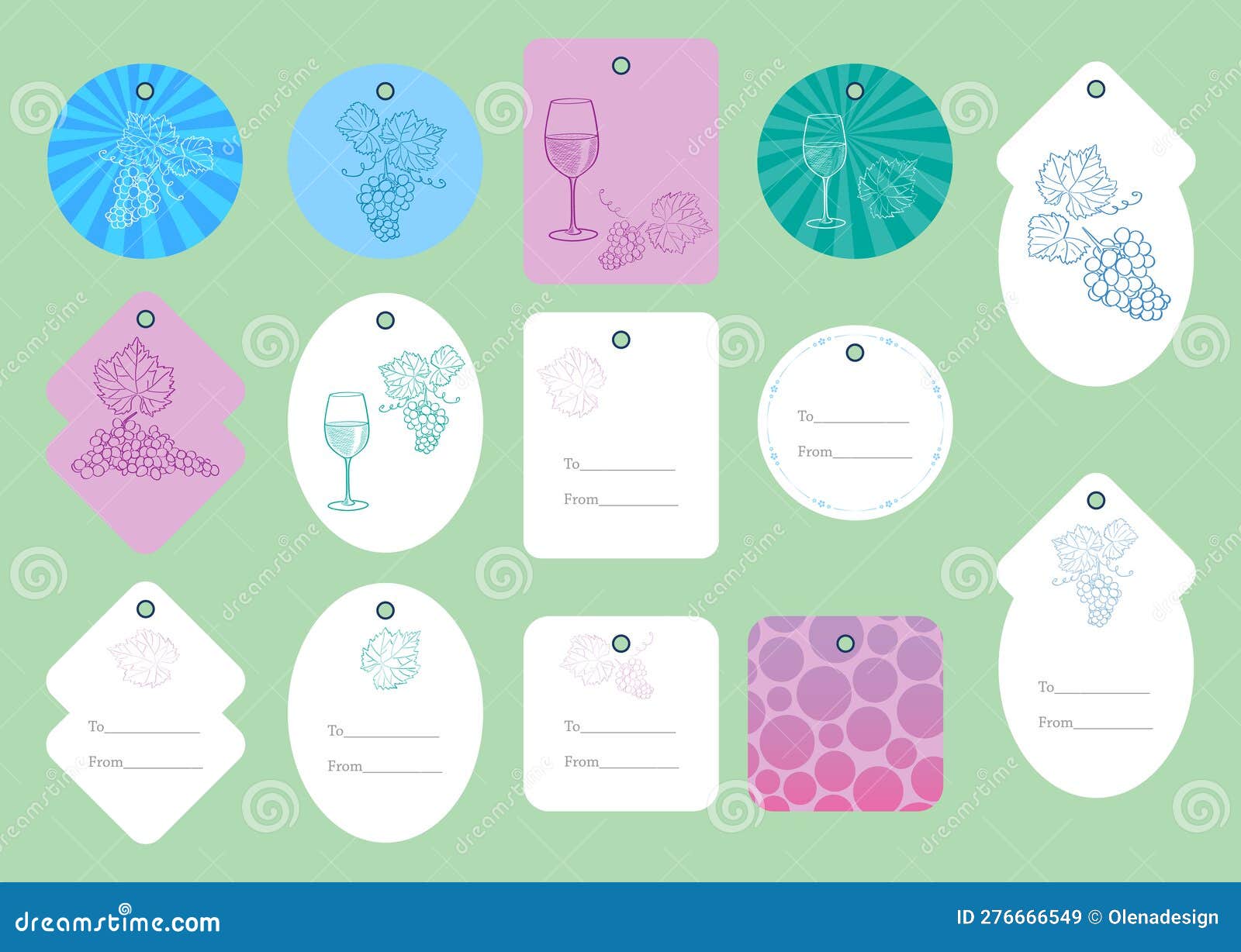 Vector Labels with Grape and Wineglass - Design Elements Stock Vector ...