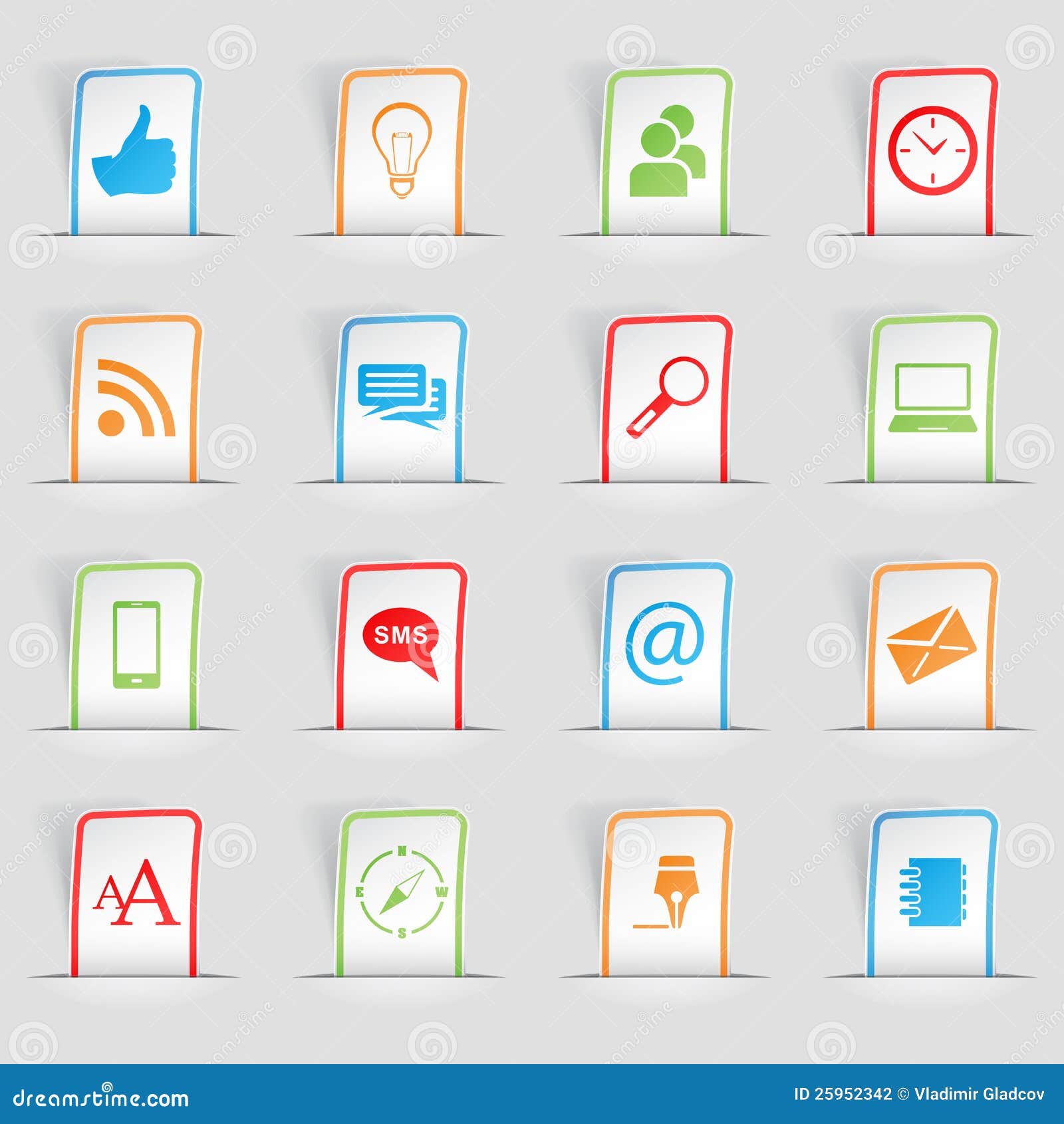 Vector labels icons stock vector. Illustration of blue - 25952342