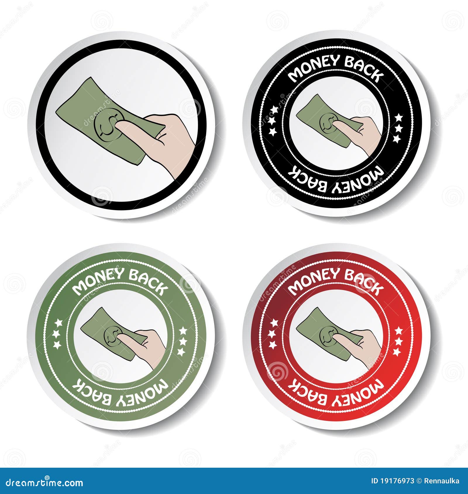 Vector labels - money back stock vector. Illustration of design - 19176973