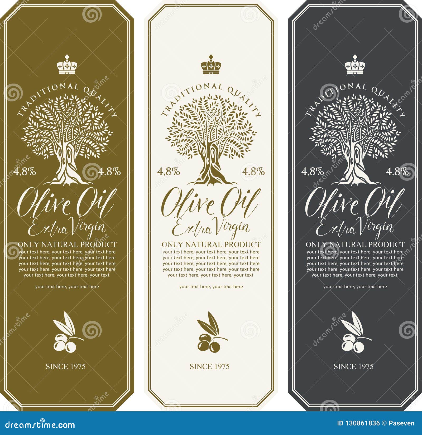 Vector Labels for Olive Oil with an Olive Tree Stock Vector ...