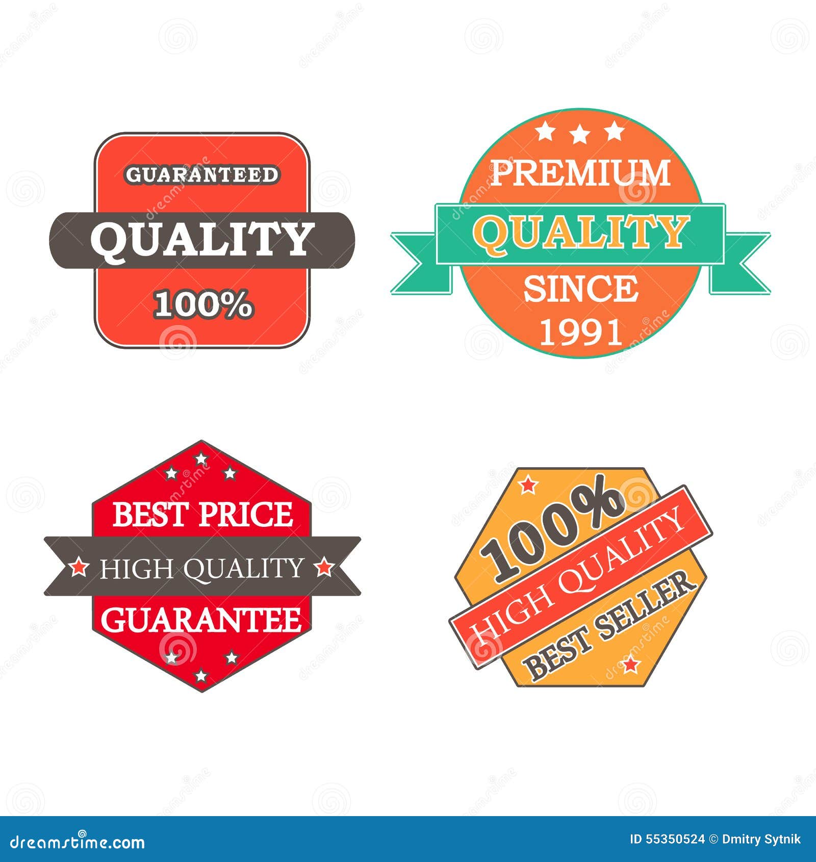 Vector of Labels Quality for Sticker, Trade, Shops Stock Illustration ...