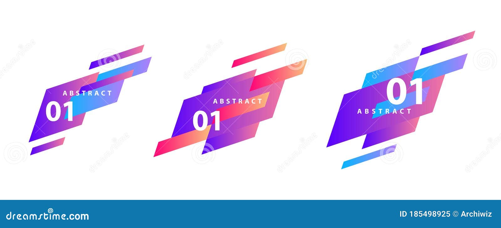 Set of Flat Banners. Vector Abstract Geometric Elements Stock Vector ...