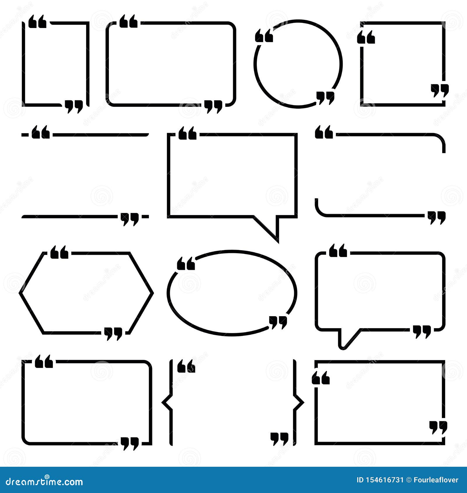 Vector Labels Set for Text Quotes Stock Vector - Illustration of ...