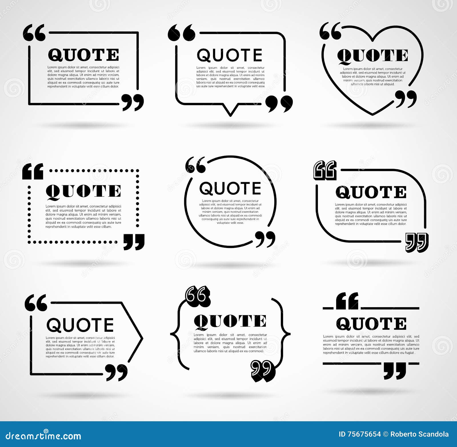 Vector Labels Set for Text Quotes Stock Vector - Illustration of ...