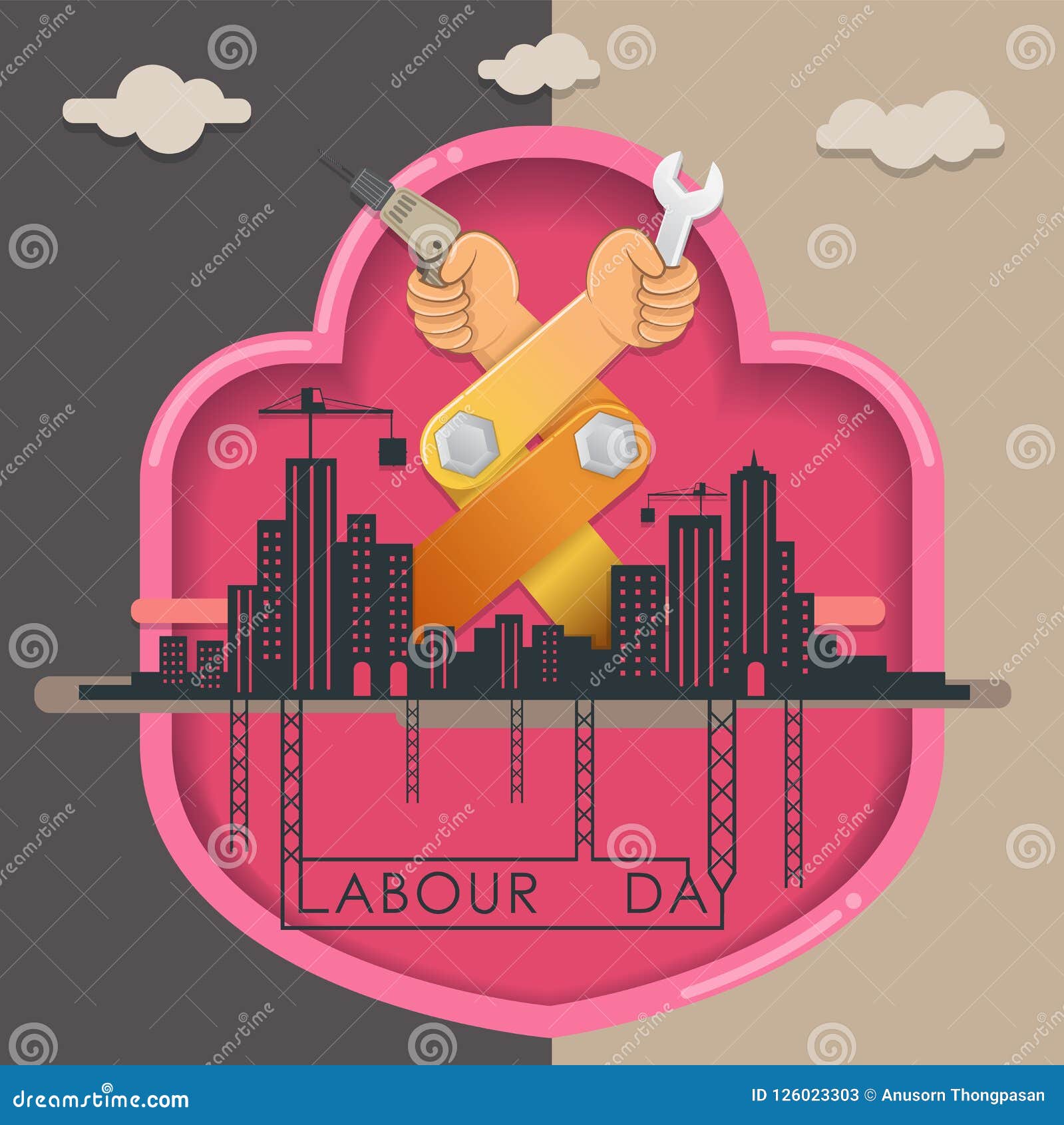 Vector for Labour Day,graphic for Construction, City and Silhouette ...