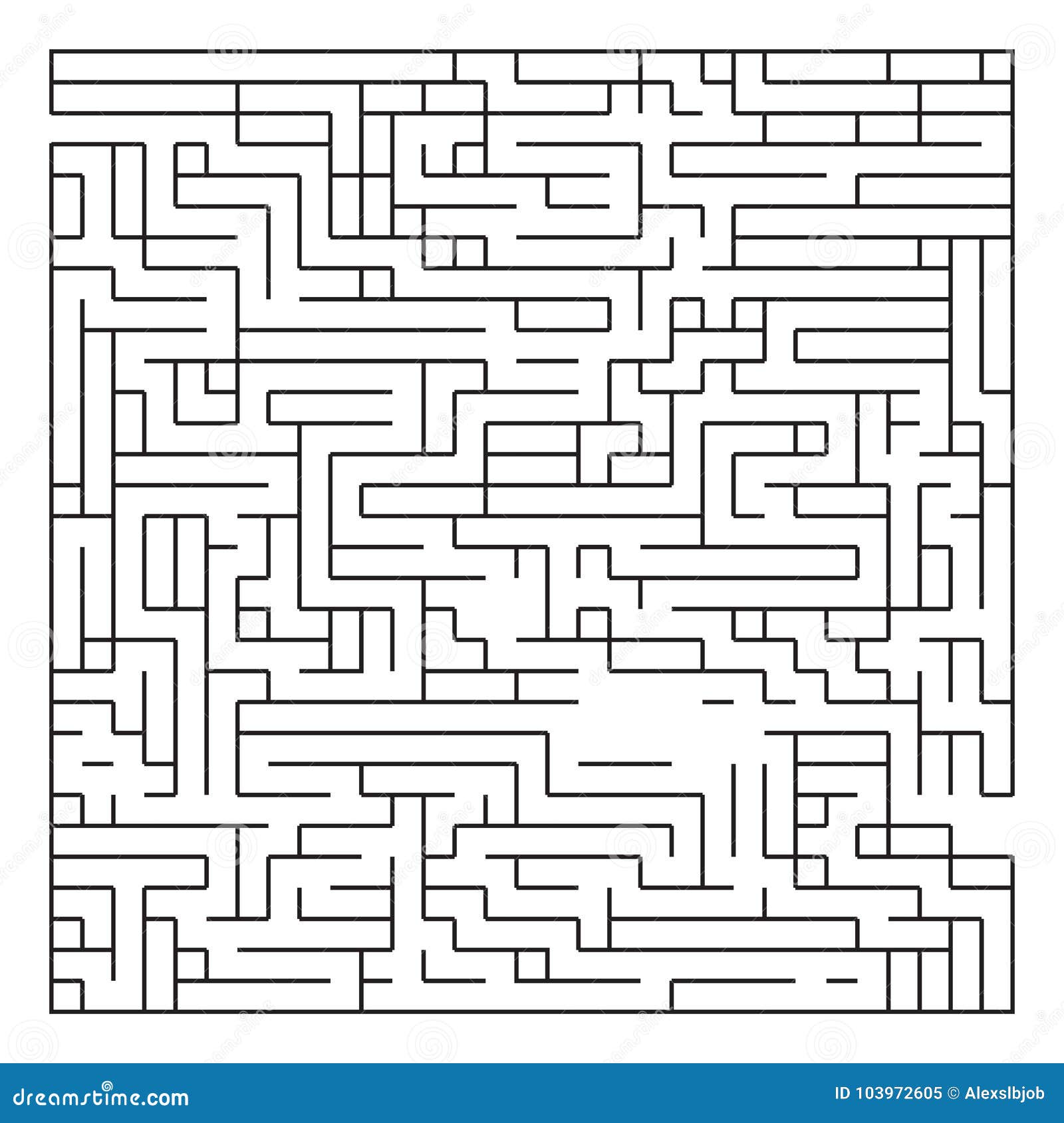 Labyrinth with Entry and Exit. Game. Maze Puzzle with Solution. Stock ...