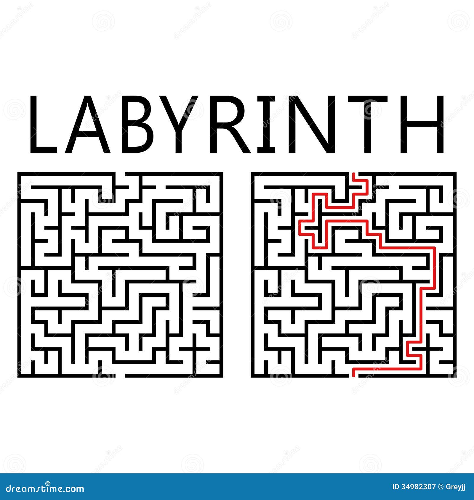 Vector Labyrinth Black And White Maze Frame Background | CartoonDealer ...
