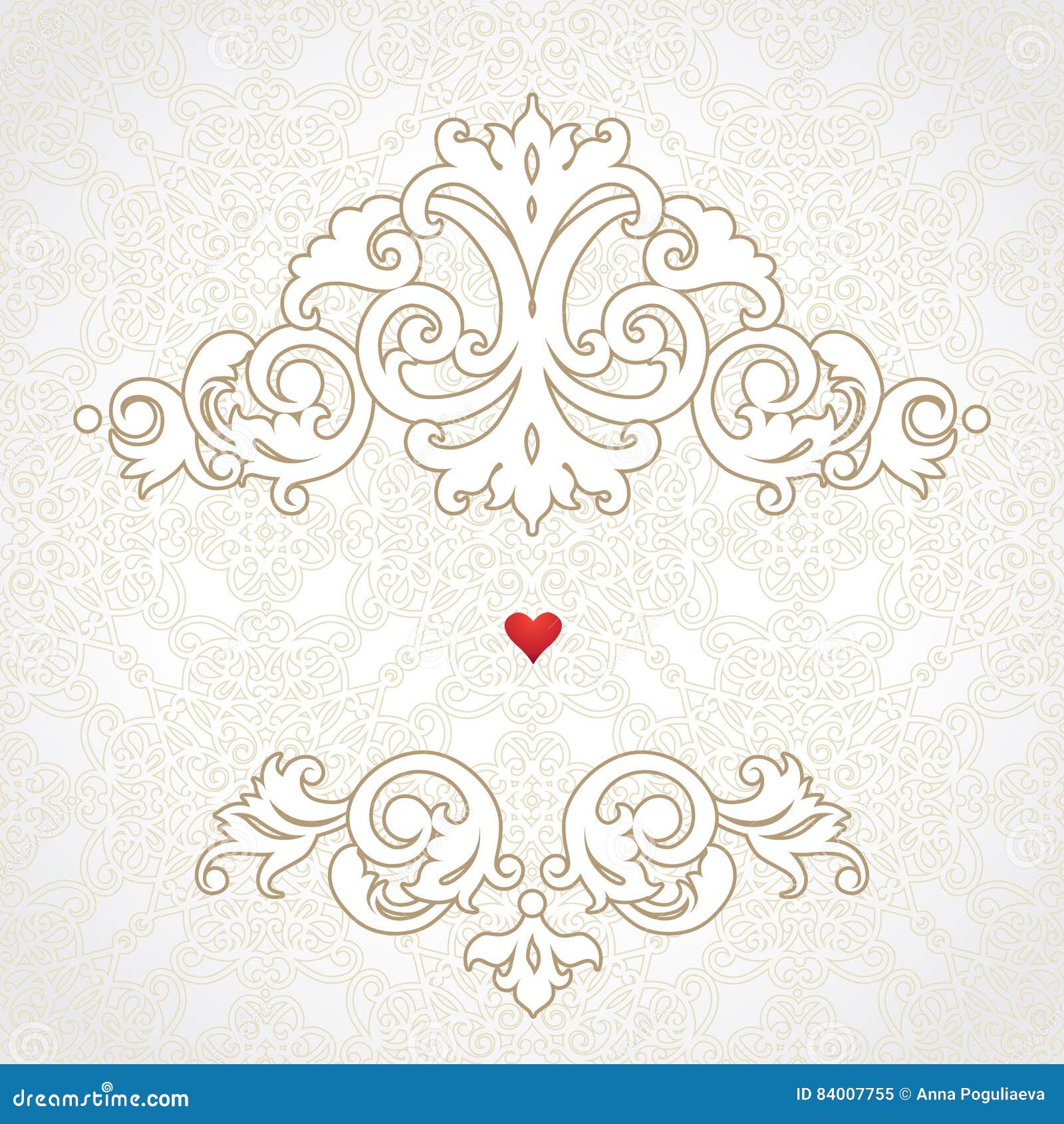 Vector Lace Card in East Style. Stock Illustration - Illustration of ...
