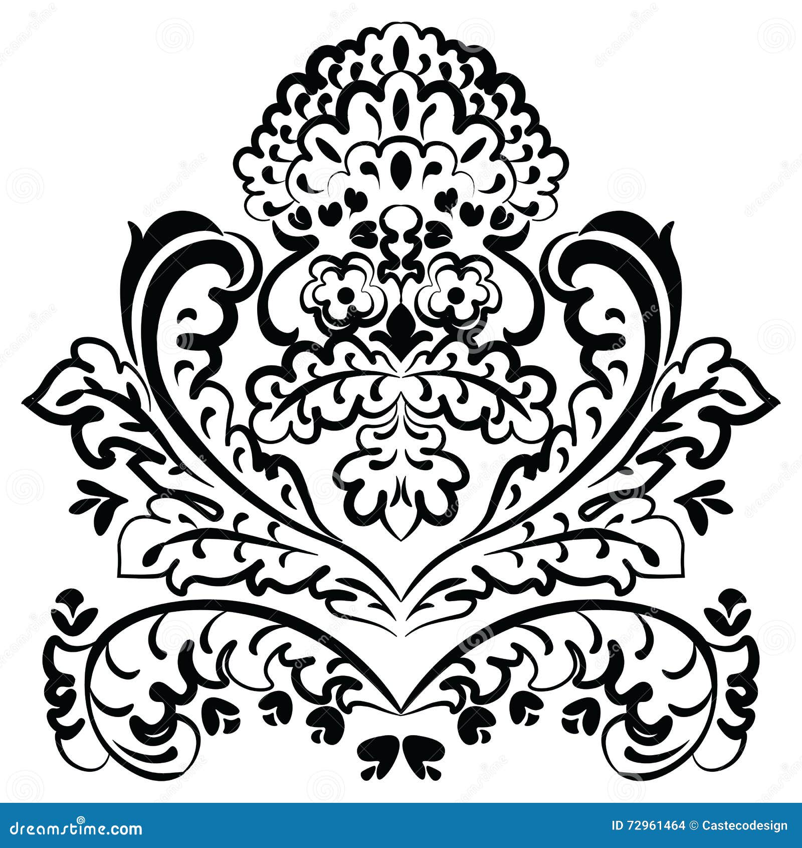 Vector Lace Floral Element in Eastern Style Stock Vector - Illustration ...