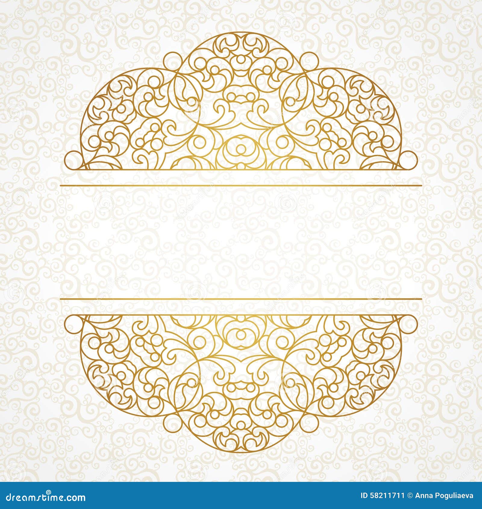 Vector Lace Pattern in Eastern Style. Stock Vector - Illustration of ...