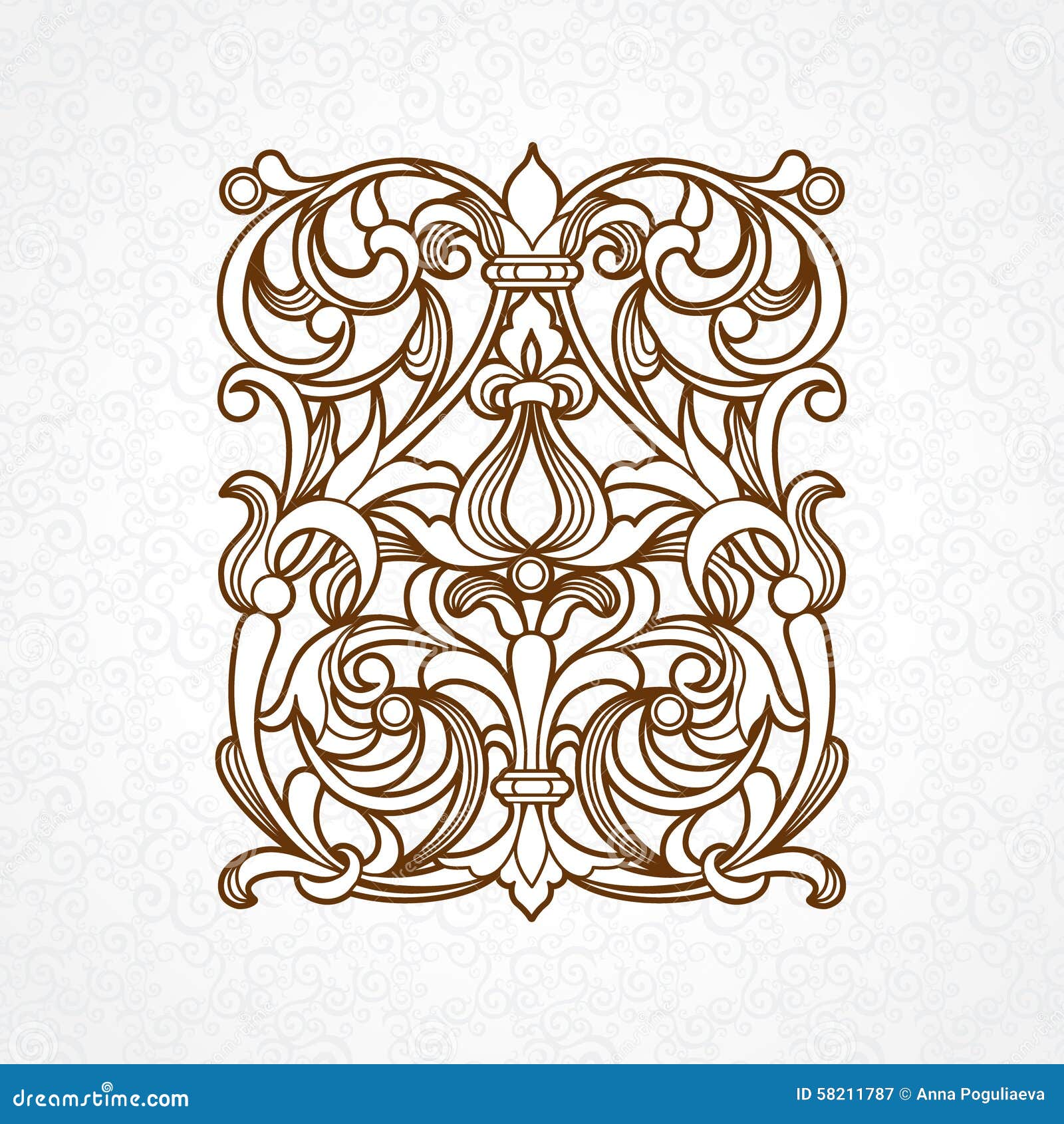 Vector Lace Pattern in Victorian Style. Stock Vector - Illustration of ...