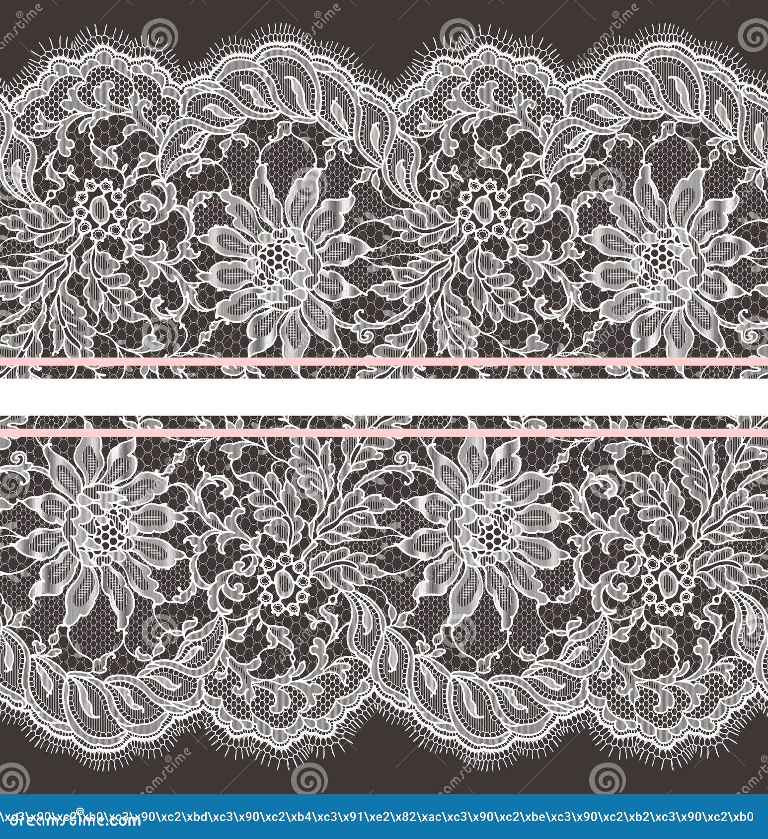 Vector Lace Ribbon Seamless Pattern. Stock Vector - Illustration of ...