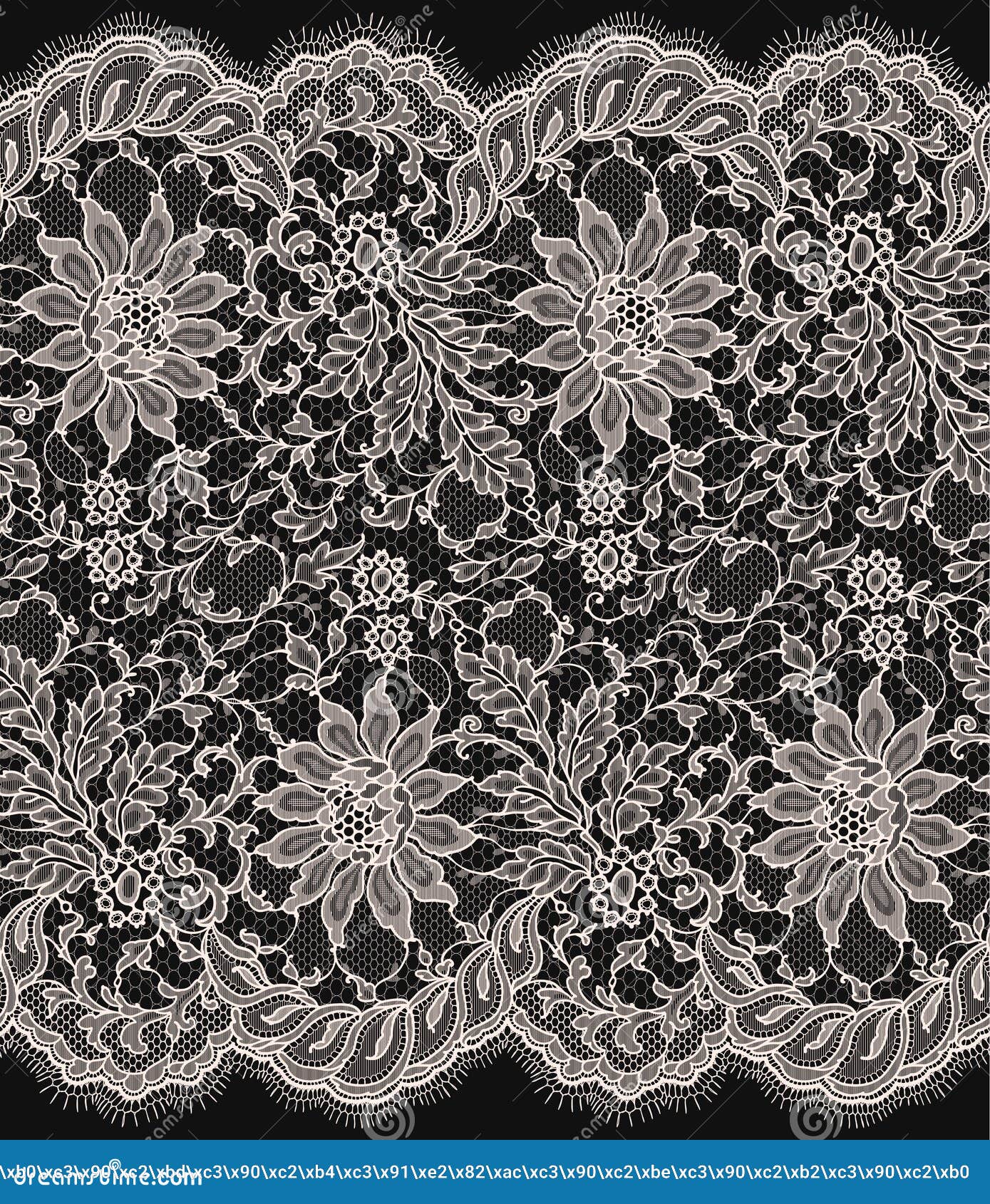 Vector Lace Ribbon Seamless Pattern. Stock Vector - Illustration of ...