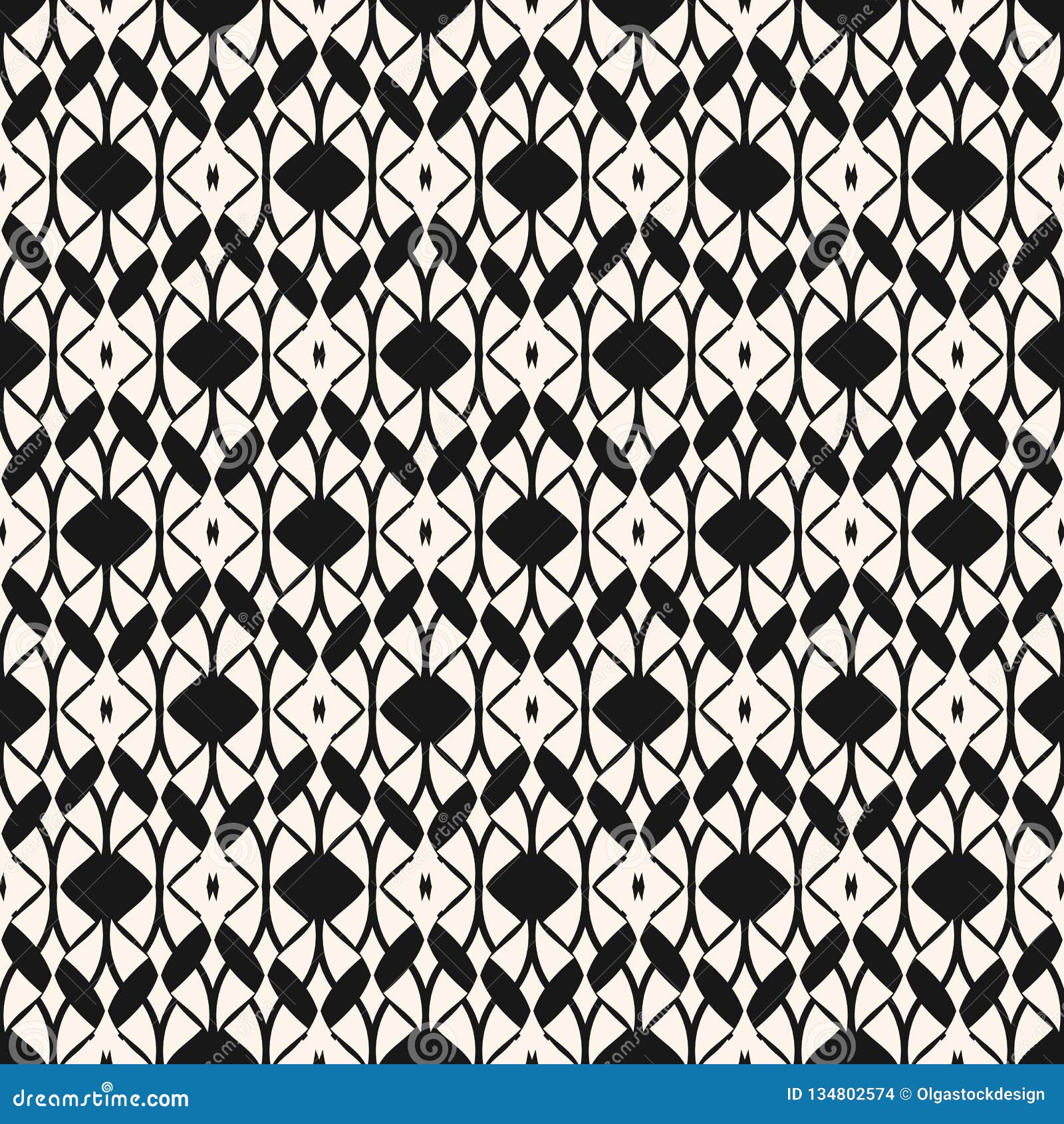 Vector Lace Seamless Pattern Abstract Black And White Geometric
