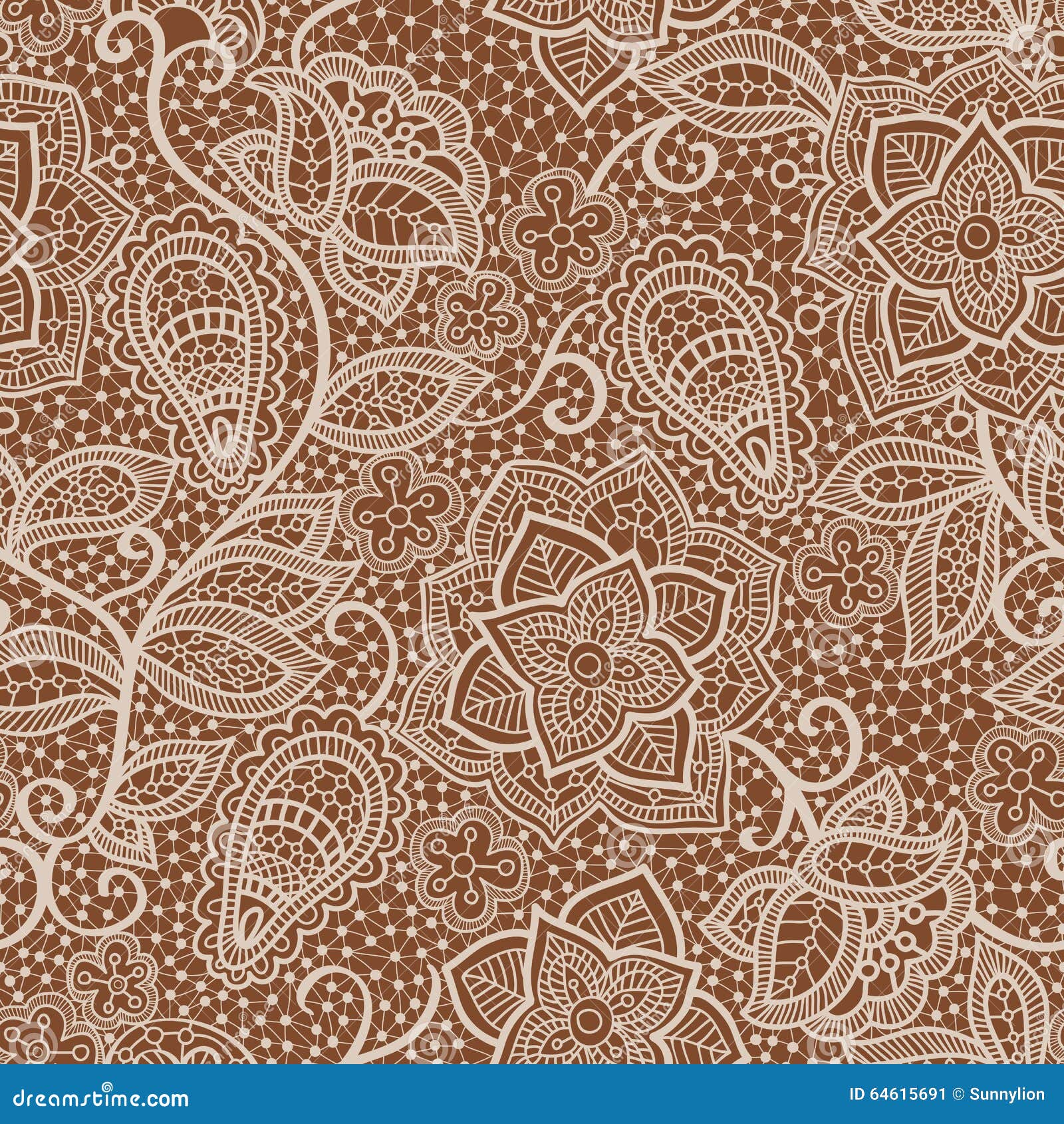 Vector Lace Seamless Pattern Stock Vector - Illustration of contour ...